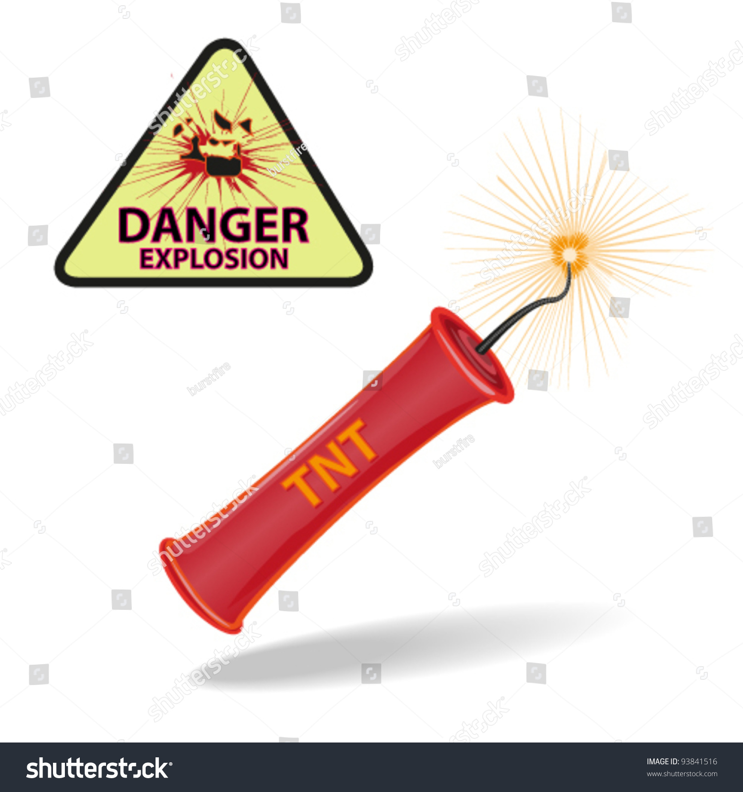 Explosion Sign And Tnt Stock Vector Illustration 93841516 : Shutterstock