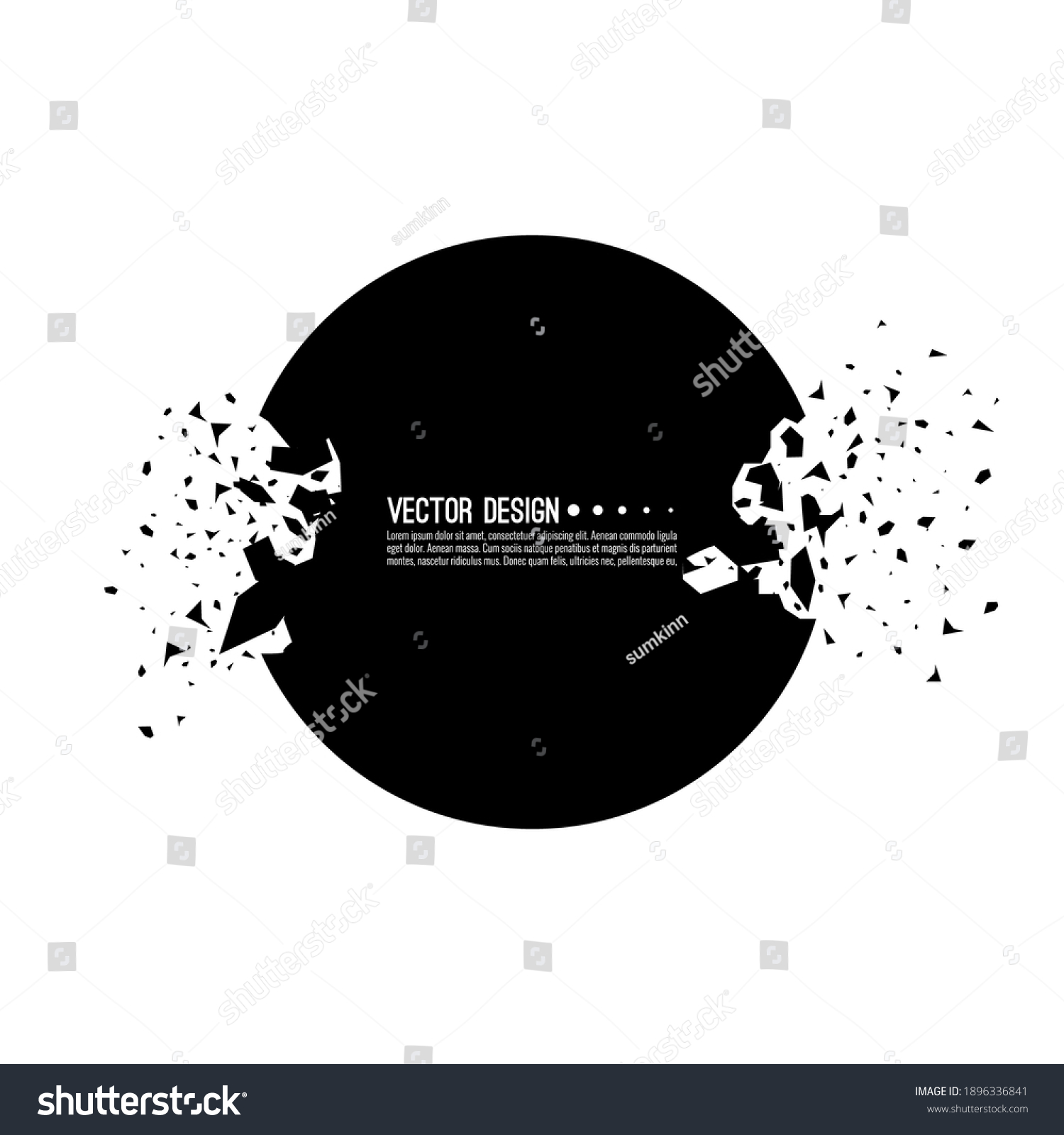 Explosive Black Banner Vector Circle Breaking Stock Vector (Royalty ...