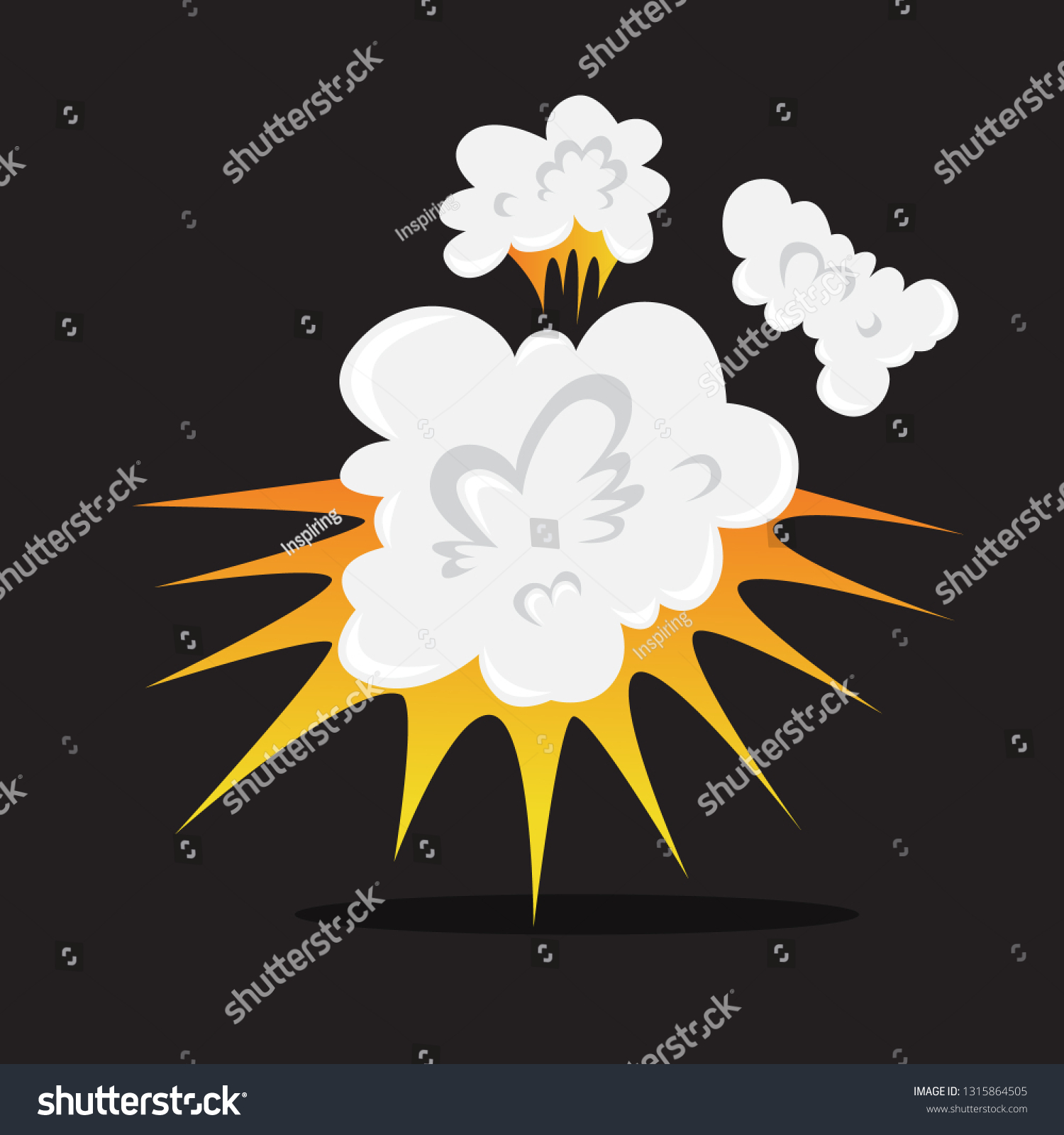 Explosive Boom Effect Smoke Bomb Explosion 스톡 벡터(로열티 프리) 1315864505 ...