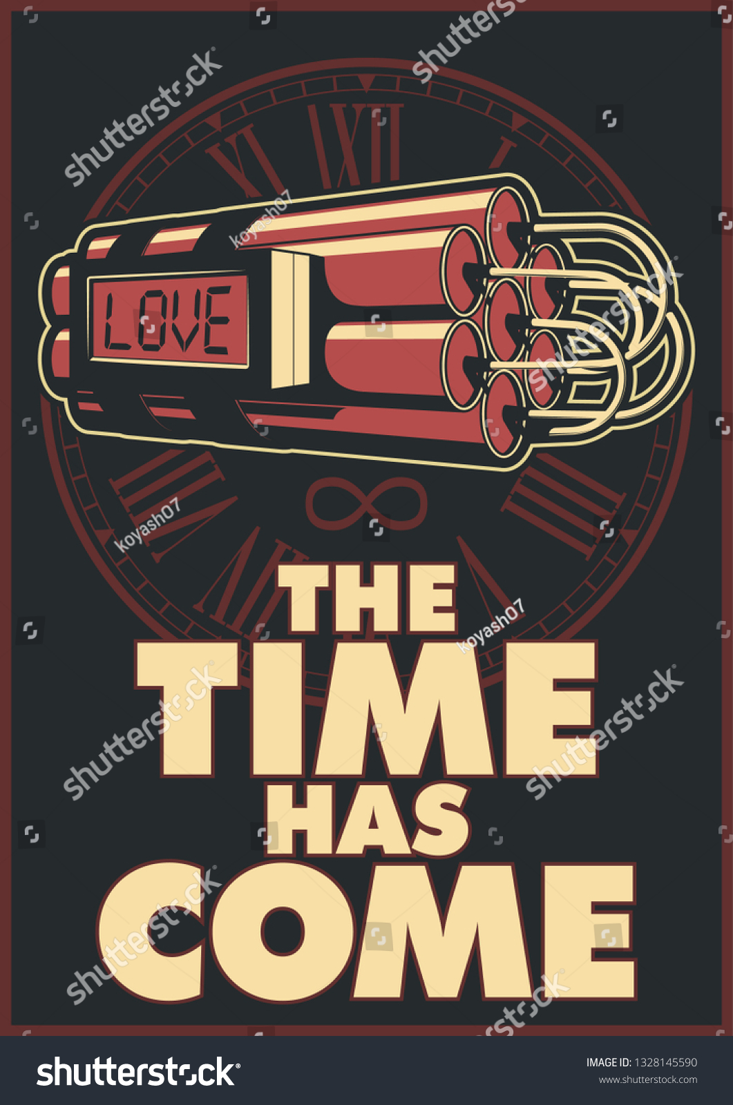 Explosive Device Clockwork Love Style Poster Stock Vector (Royalty Free ...