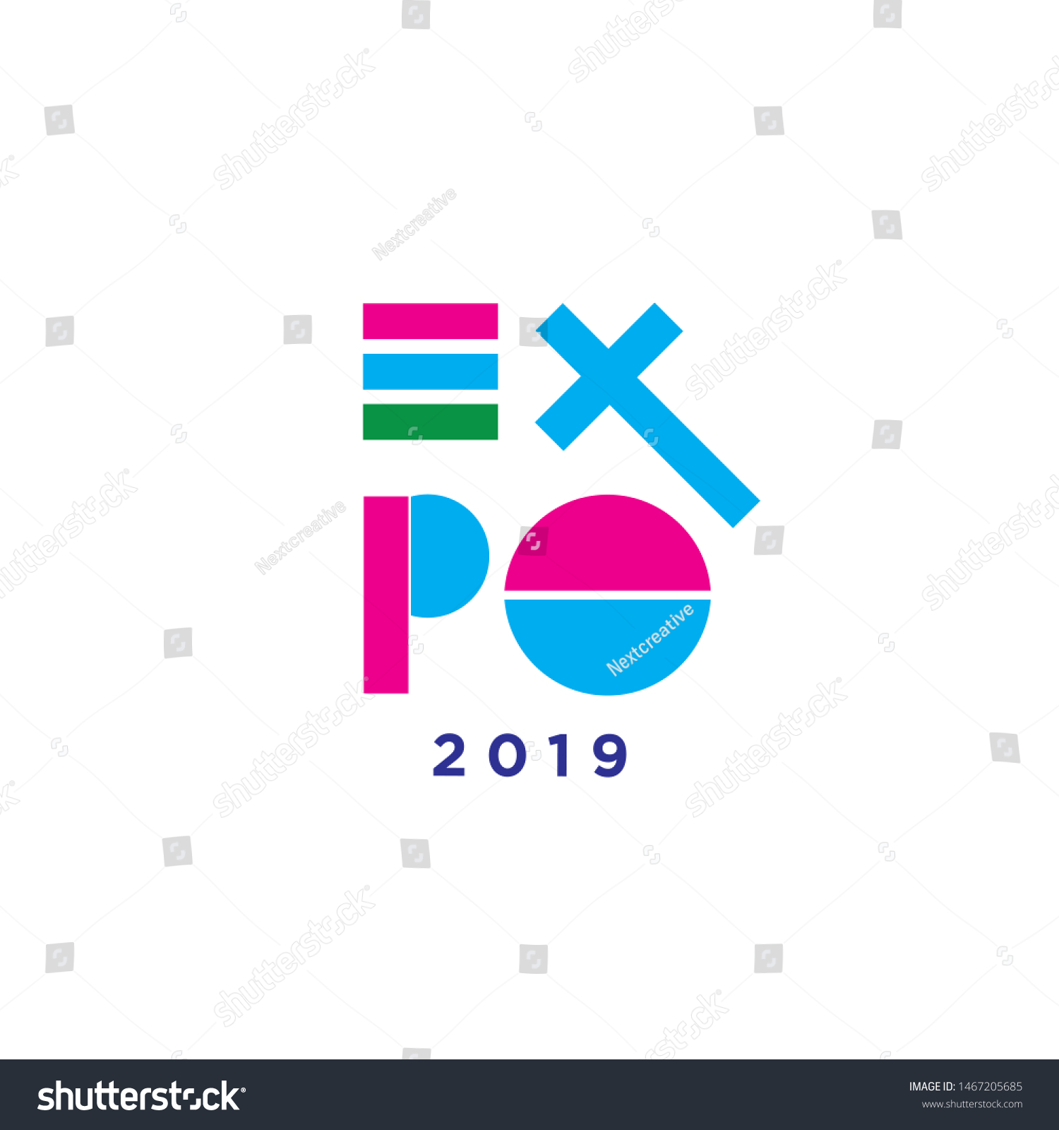 Expo Logo Vector Illustration 2019 Stock Vector (Royalty Free) 1467205685
