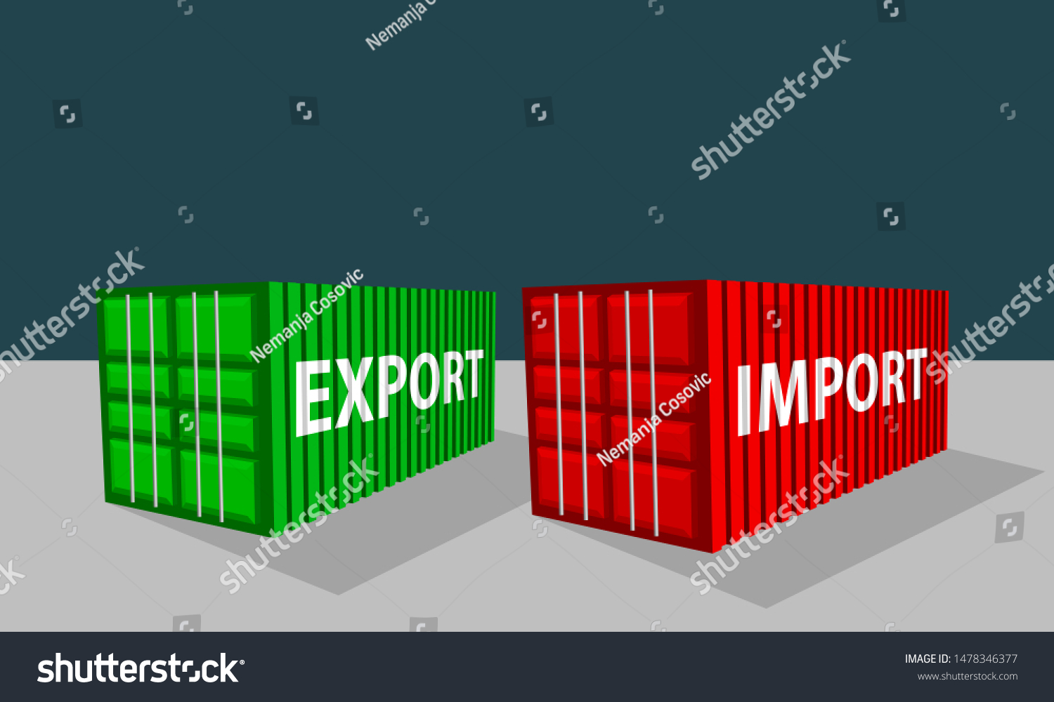 Export Import Cargo Containers Vector Illustration Stock Vector ...
