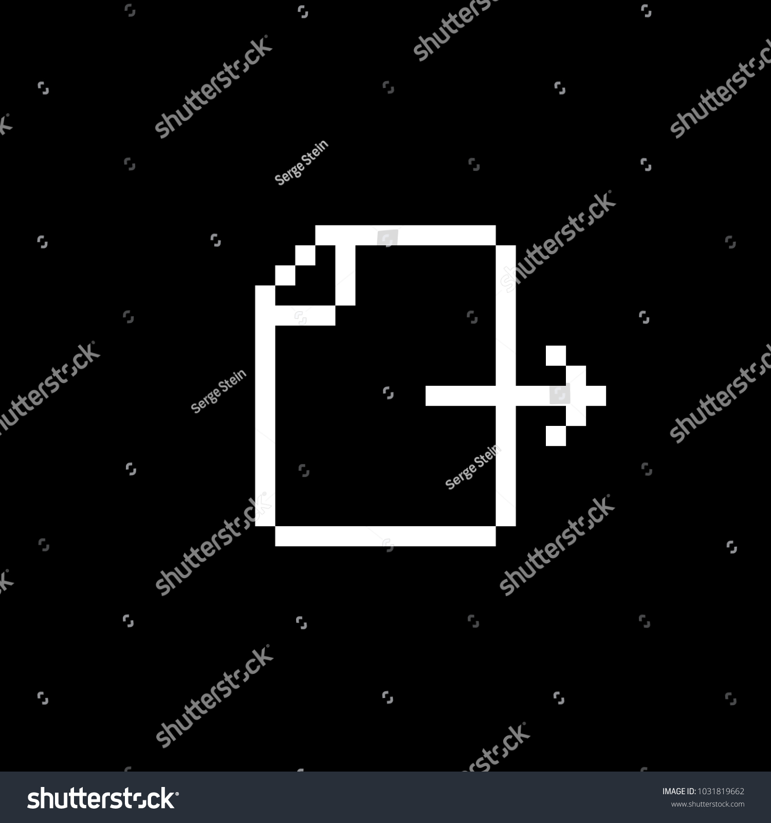 Export File Vector Pixel Outline Icon Stock Vector (Royalty Free ...