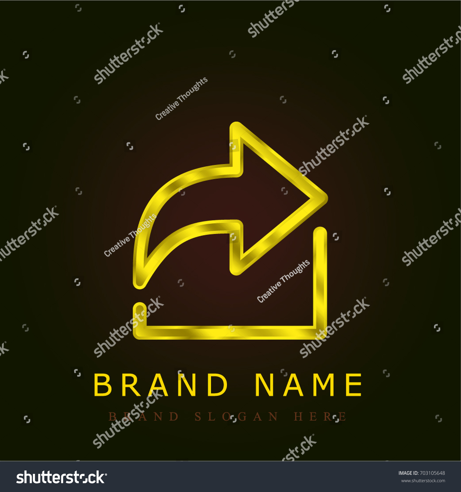 Export Golden Metallic Logo Stock Vector (Royalty Free) 703105648 ...