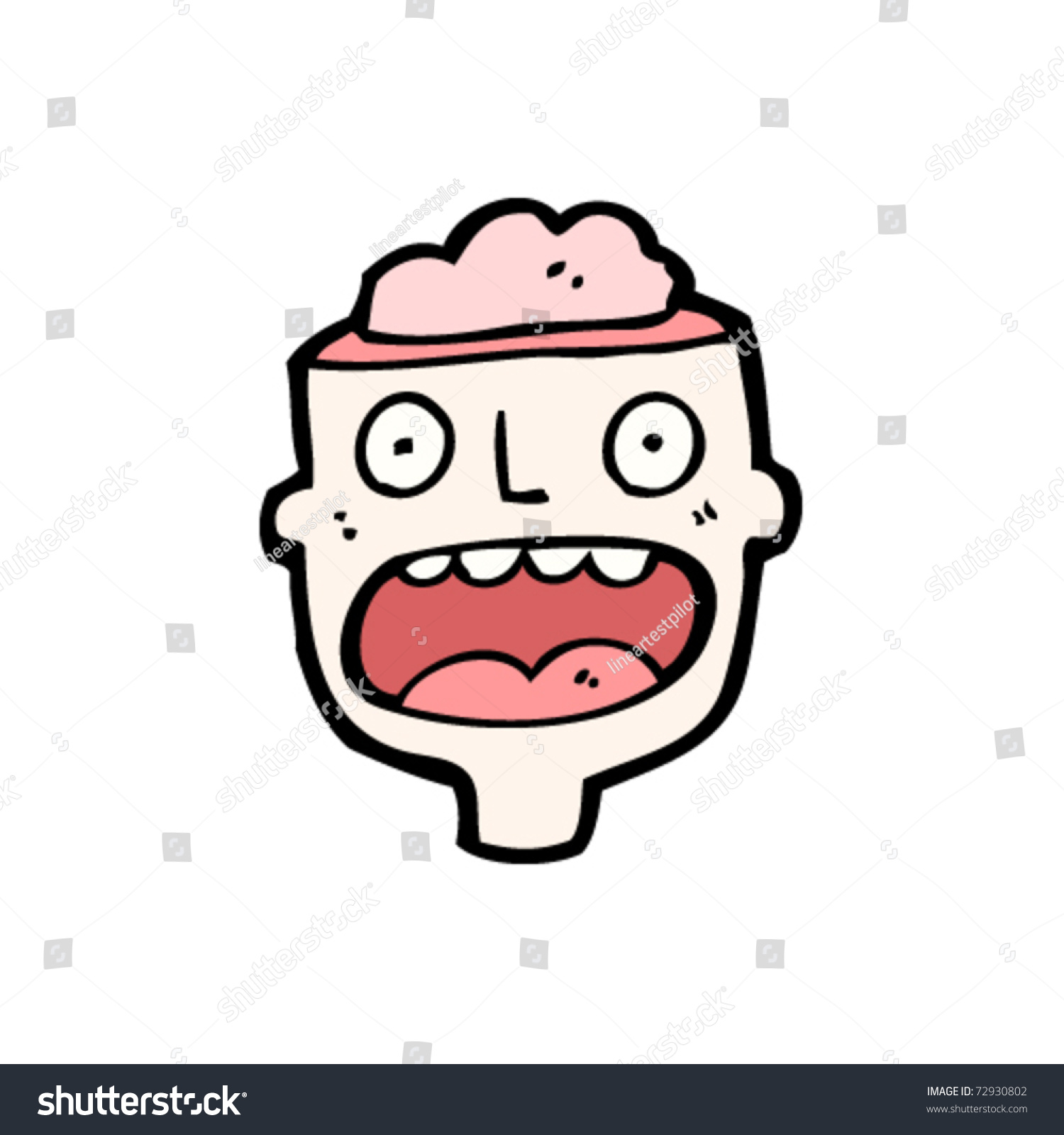 Exposed Brain Cartoon Stock Vector 72930802 : Shutterstock