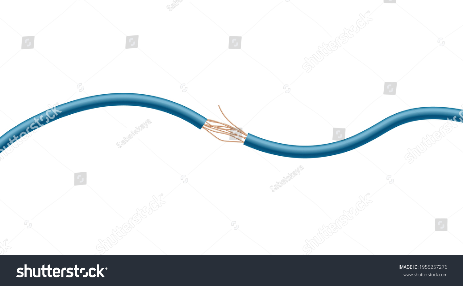 Exposed Damaged Electrical Cable Realistic Vector Stock Vector (Royalty ...