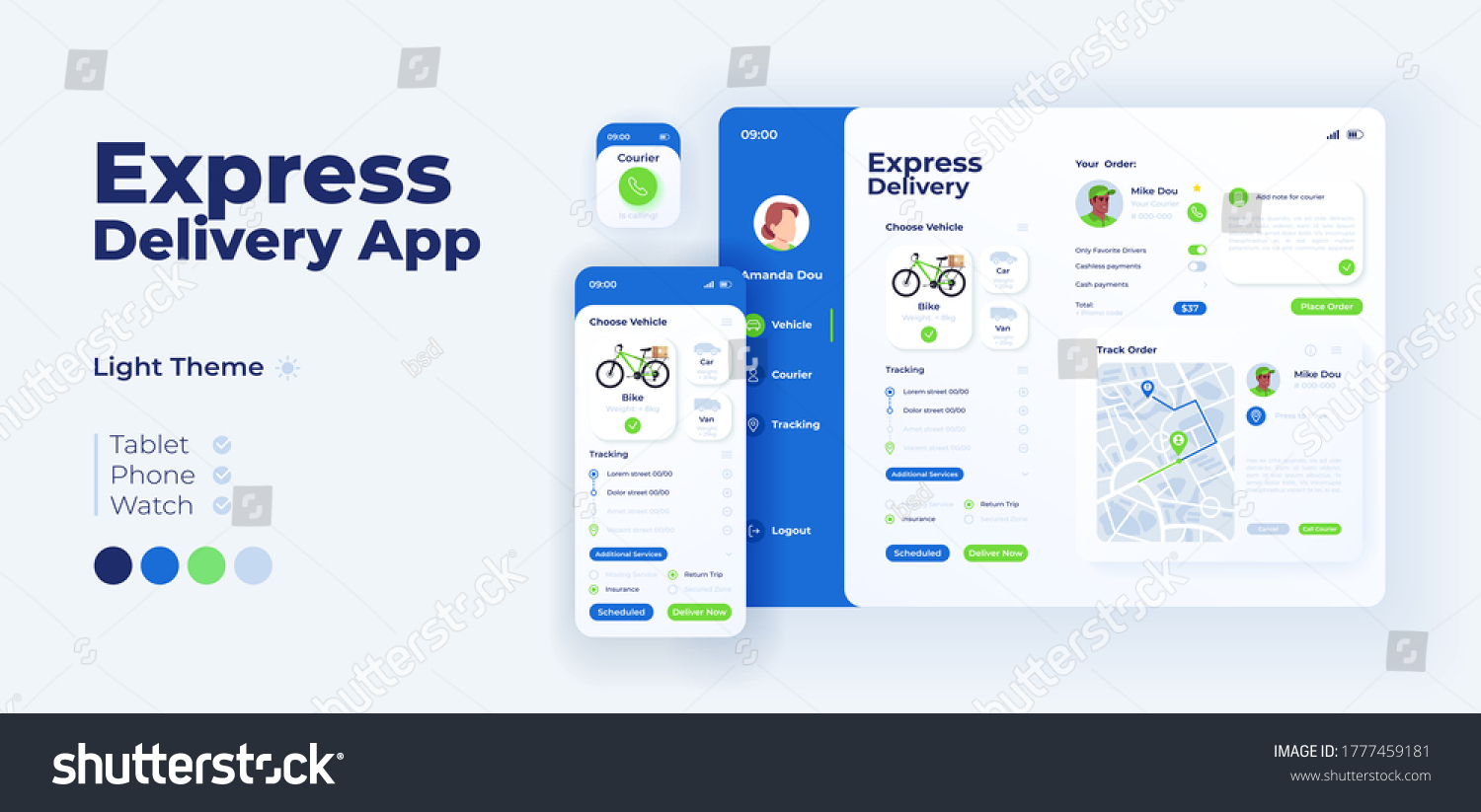 Express Delivery App Screen Vector Adaptive Stock Vector (Royalty Free ...