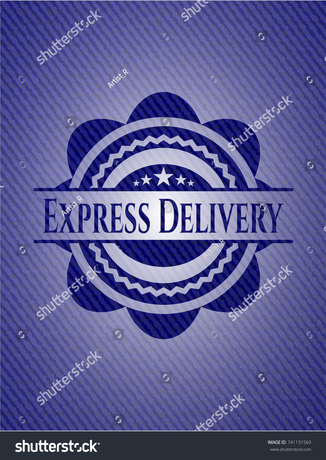 Express Delivery Emblem Denim Texture Stock Vector (Royalty Free ...