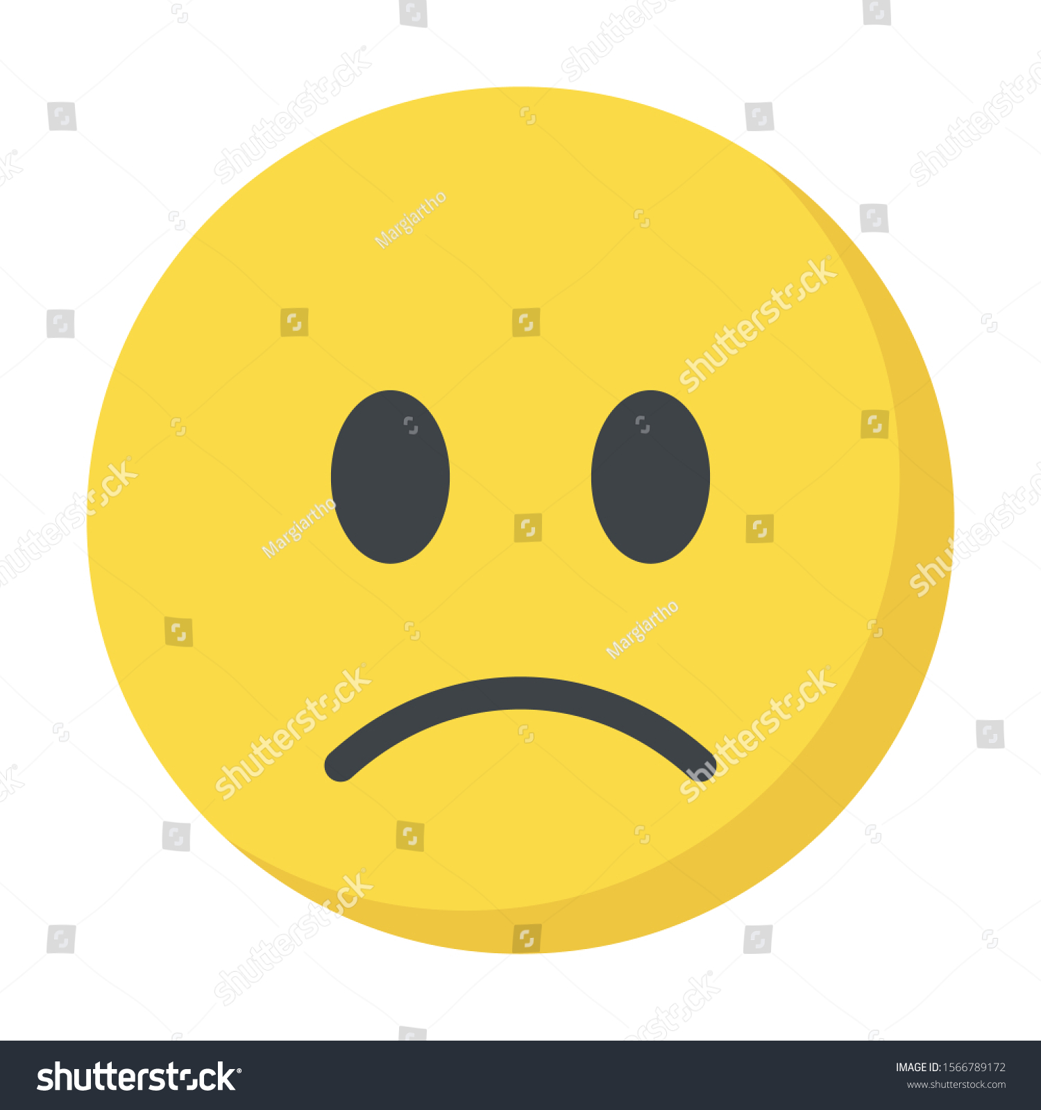 Expression Sad Emoticon Vector Icon: vector de stock (libre de regalías ...