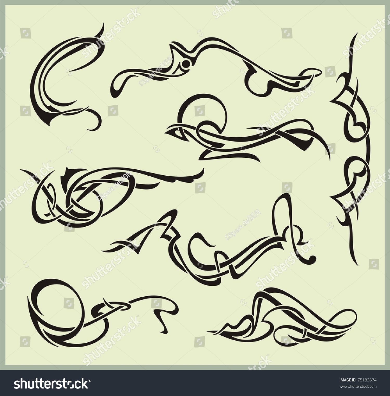 Exquisite Scroll Ornamental Designs Stock Vector (Royalty Free ...