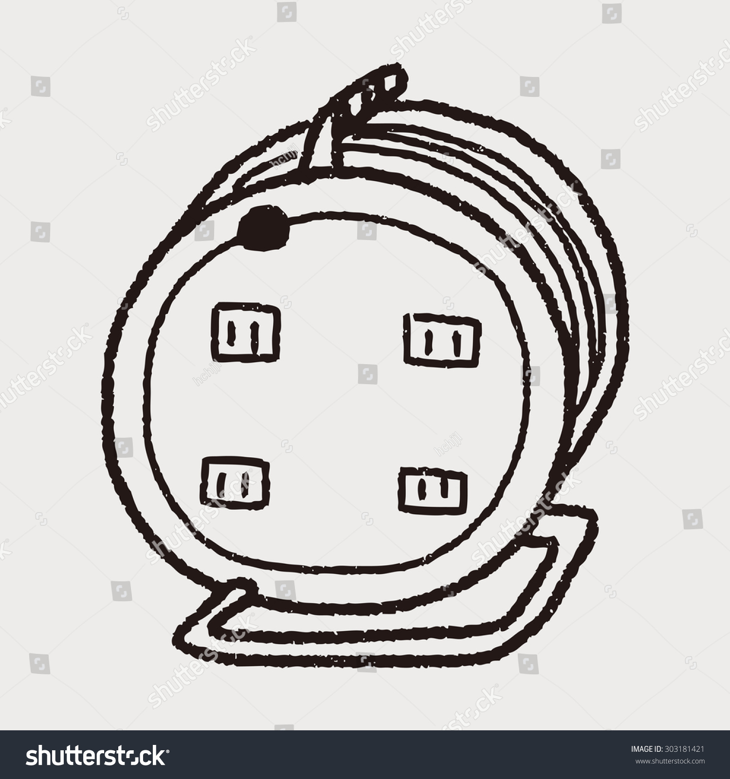 Extension Cord Doodle Stock Vector (Royalty Free) 303181421