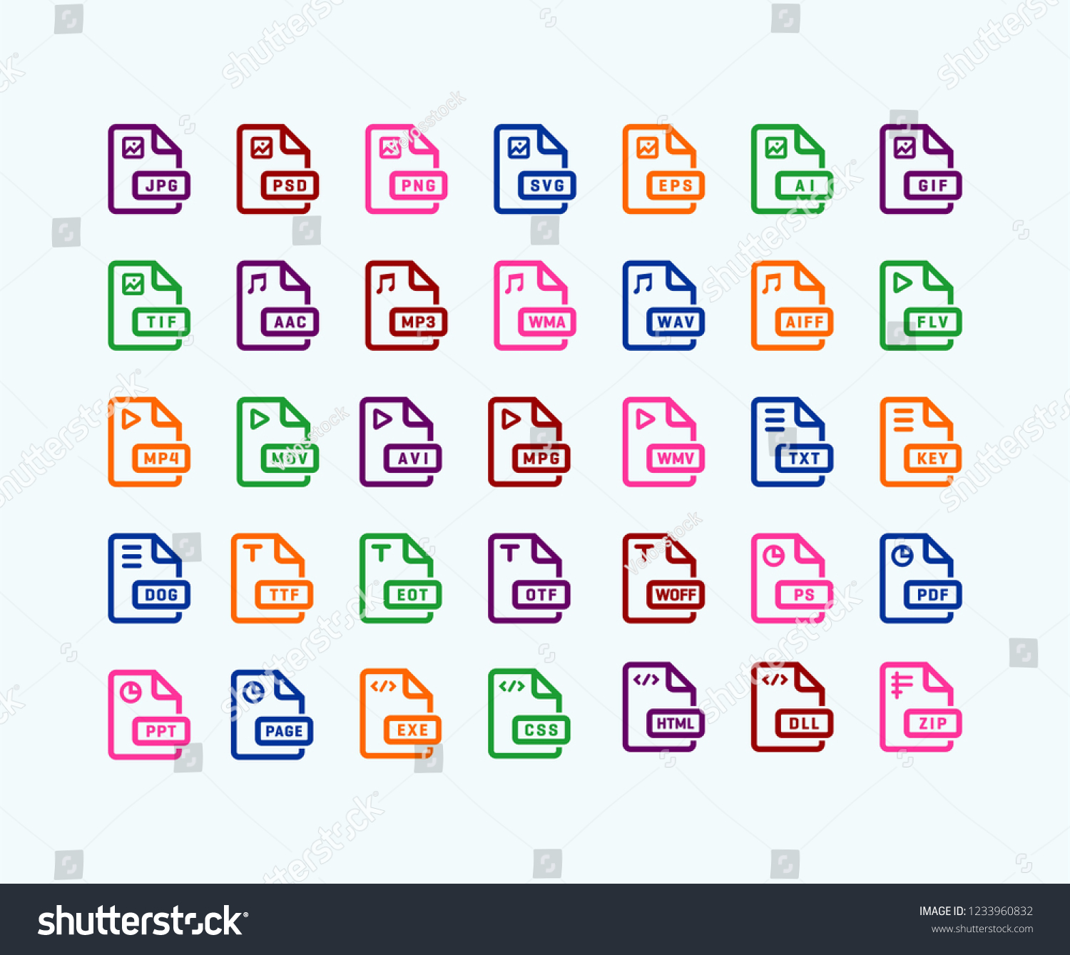 Extensions Icon Line File Vector Stock Vector (Royalty Free) 1233960832