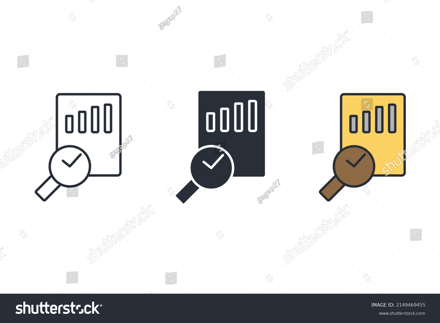 External Audit Icons Symbol Vector Elements Stock Vector (Royalty Free ...
