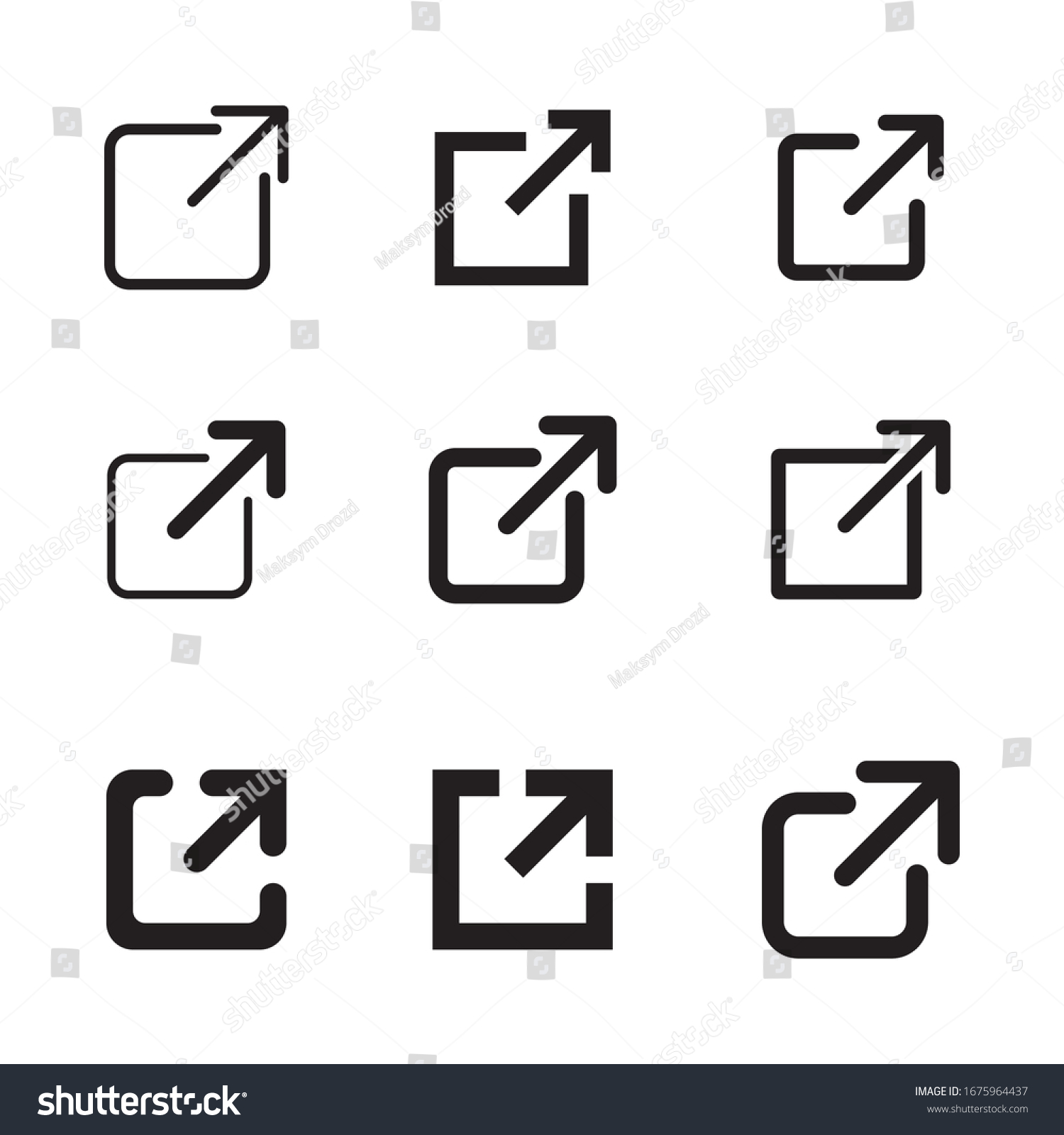 External Link Icon Open Page Vector Stock Vector (Royalty Free) 1675964437