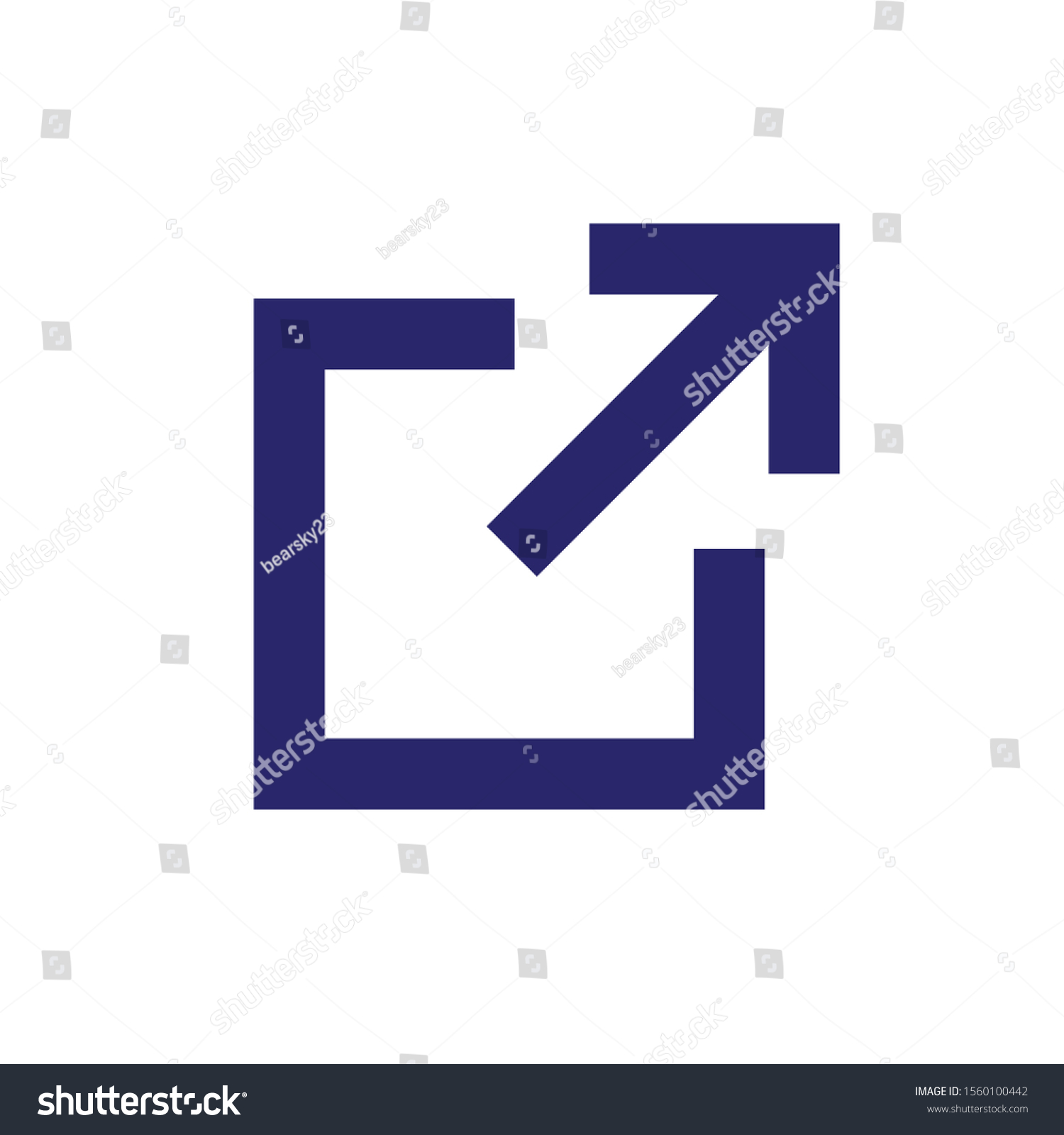 External Link Icon Square Arrow Pointing Stock Vector (Royalty Free ...