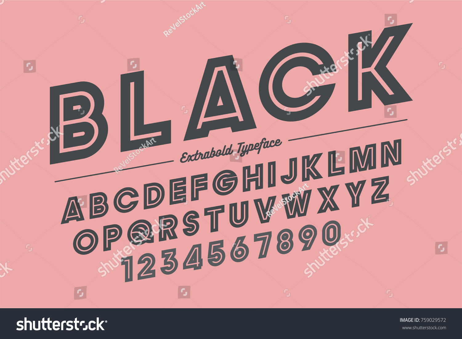 Vektor Stok Extra Bold Vector Decorative Bold Font (Tanpa Royalti ...