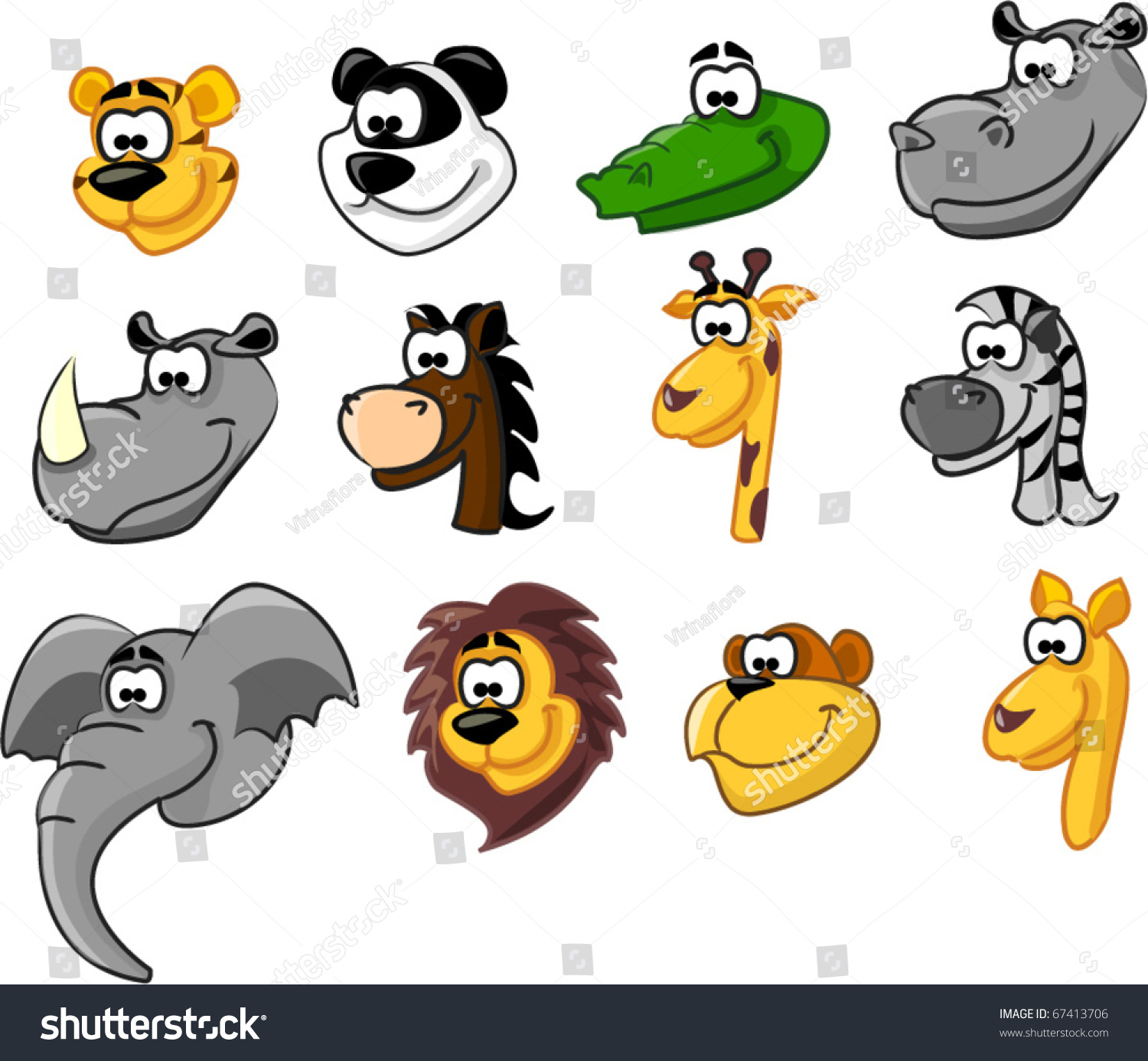 Extra Large Set Animals Stock Vector (Royalty Free) 67413706