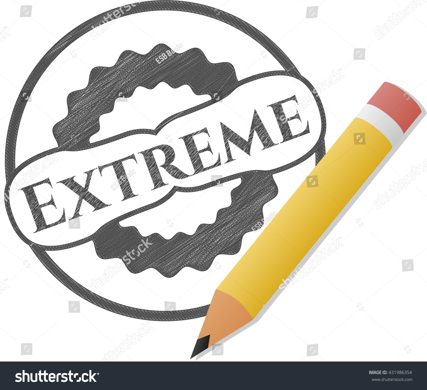 Extreme Draw Pencil Effect Stock Vector (Royalty Free) 431986354 ...