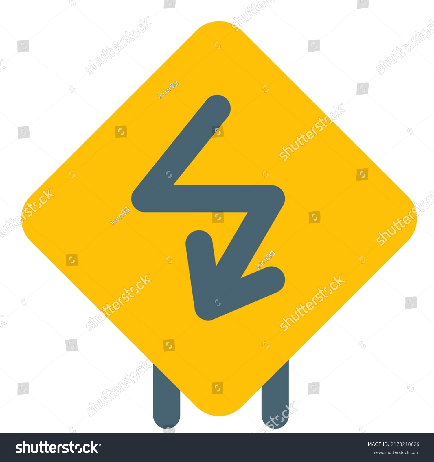 Extreme Sharp Turn Zigzag Arrow Turn Stock Vector (Royalty Free ...