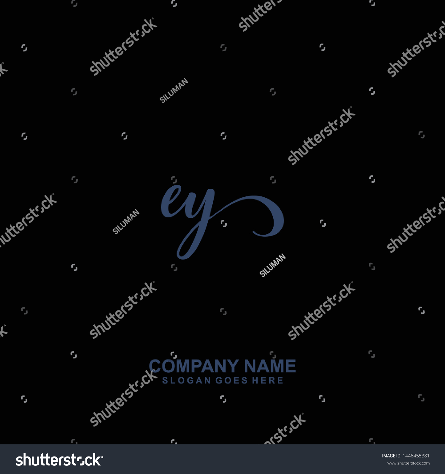 Ey Initial Handwriting Logo Vector Stock Vector (Royalty Free) 1446455381