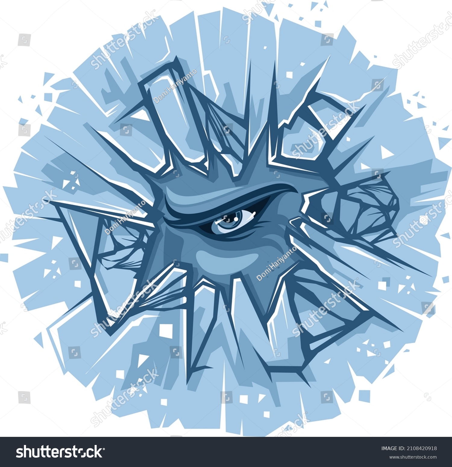 Eye Broken Glass Vector Design Stock Vector (Royalty Free) 2108420918 ...