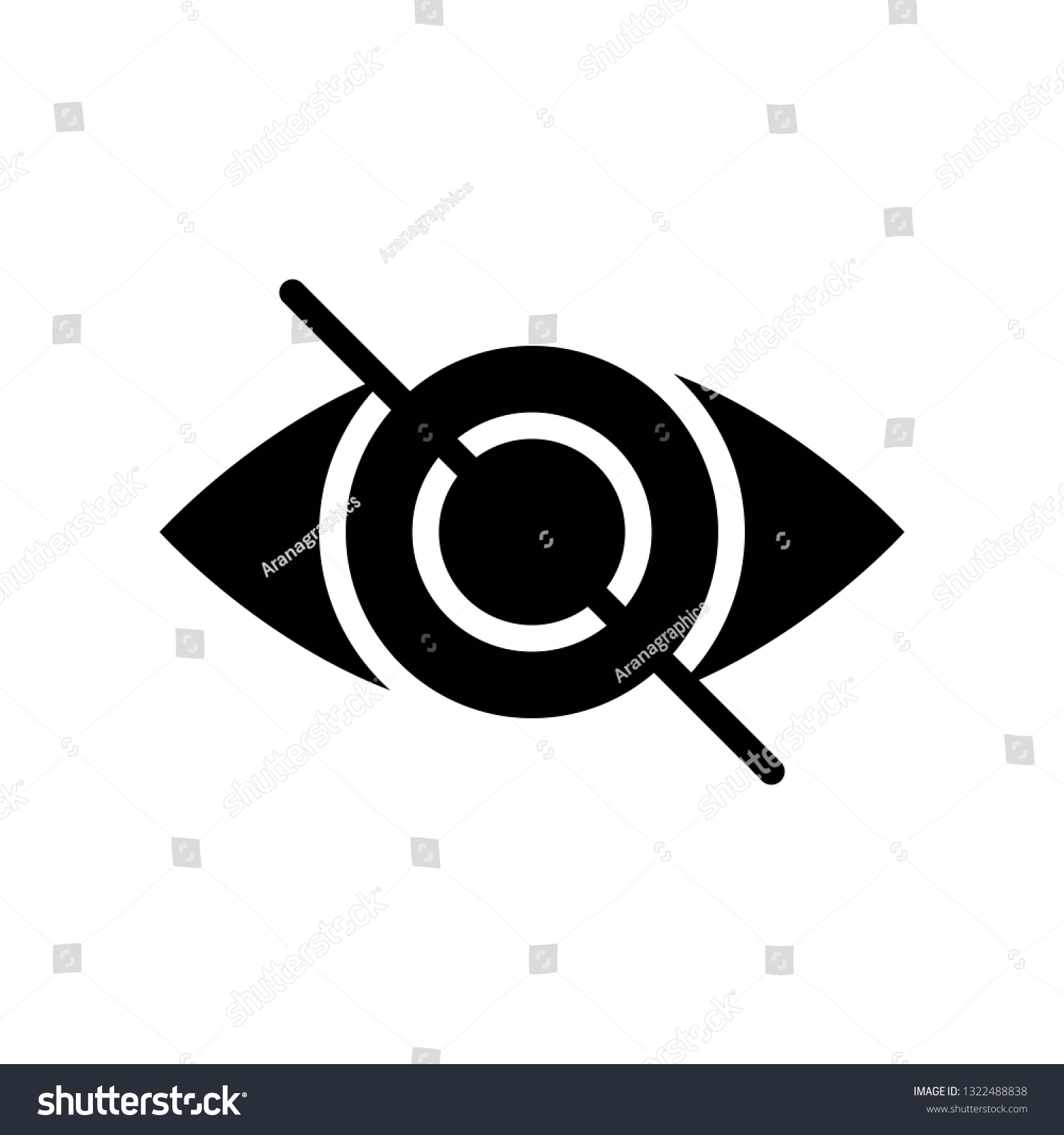 Eye Block Vector Social Media Solid Stock Vector (Royalty Free) 1322488838