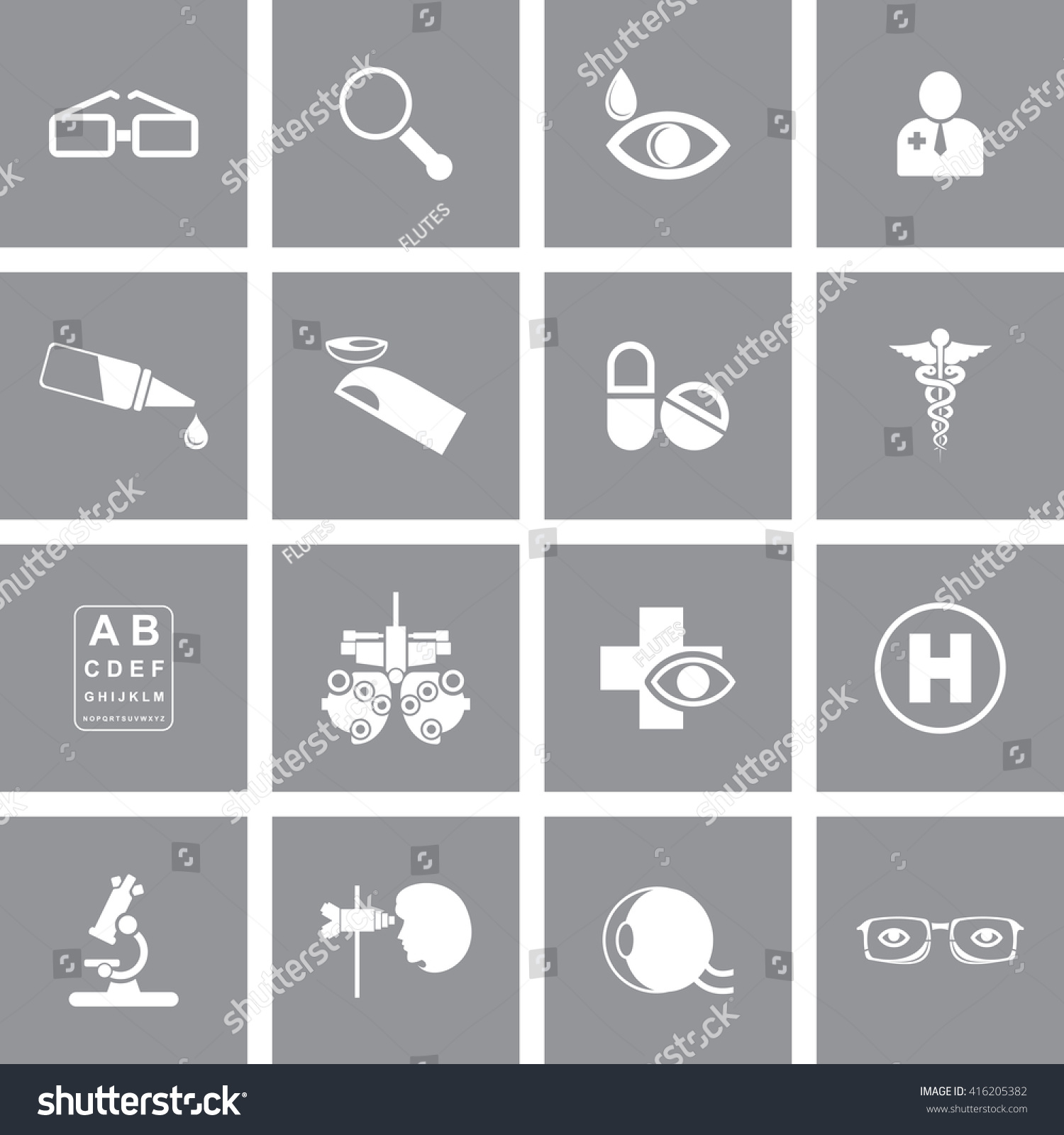 Eye Care Icon Set Stock Vector (Royalty Free) 416205382 | Shutterstock