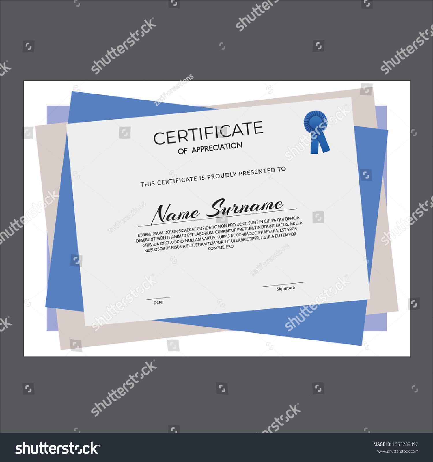 Eye Catching Elegant Appreciation Certificate Template Stock Vector ... Eye Catching Elegant Appreciation Certificate Template Stock Vector ...