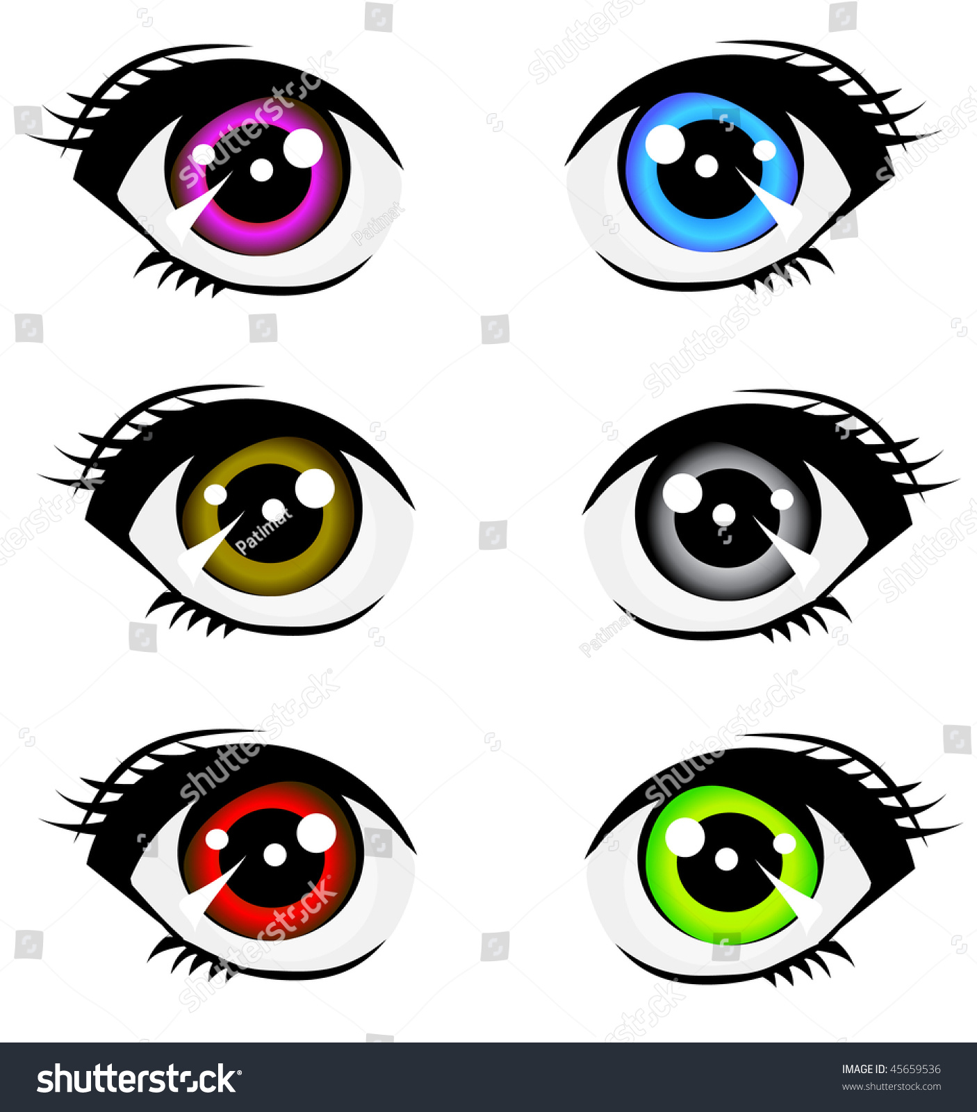 Vektor Stok Eye Collection Vector File (Tanpa Royalti) 45659536 ...