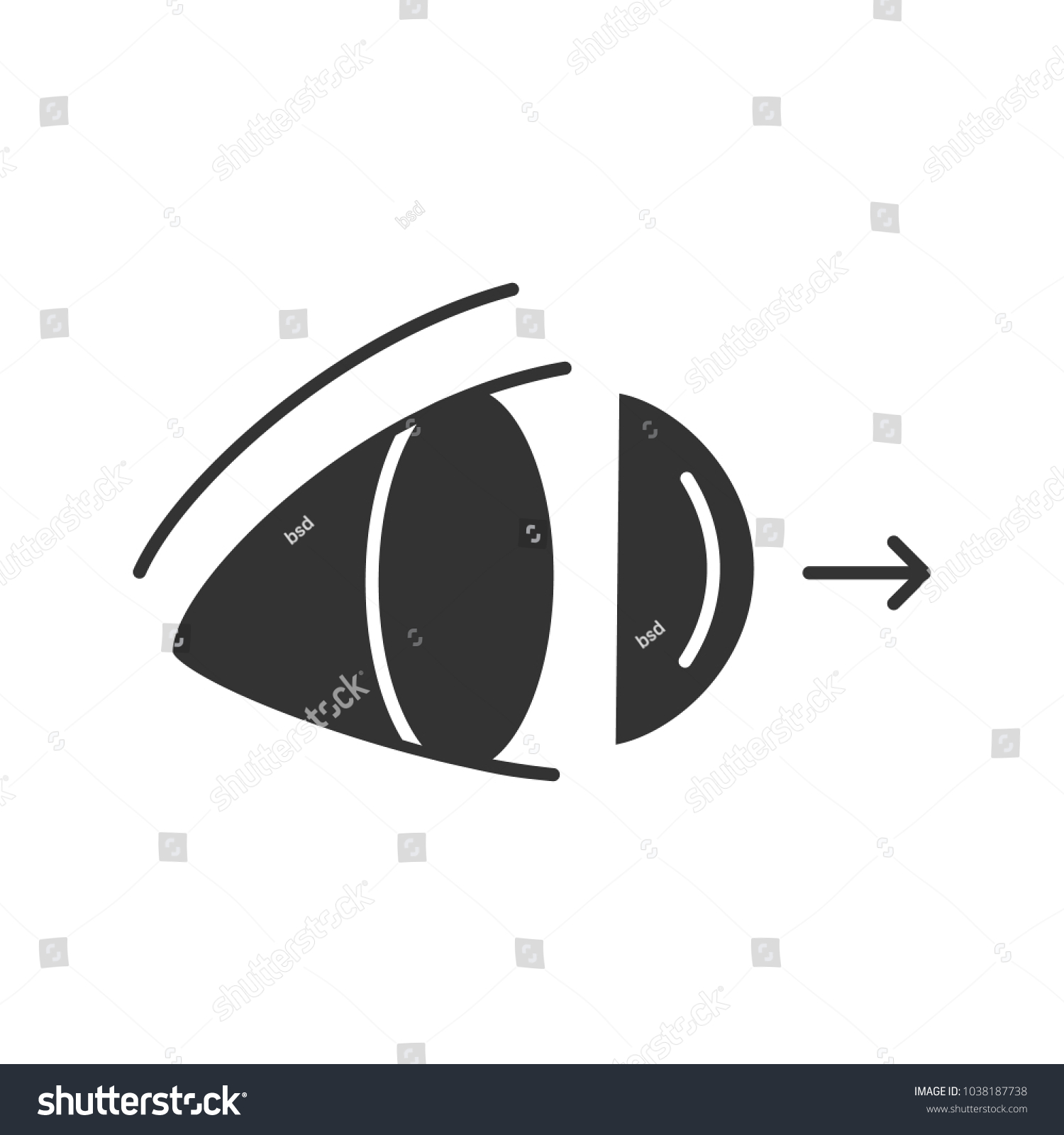 Eye Contact Lenses Removing Glyph Icon Stock Vector Royalty Free
