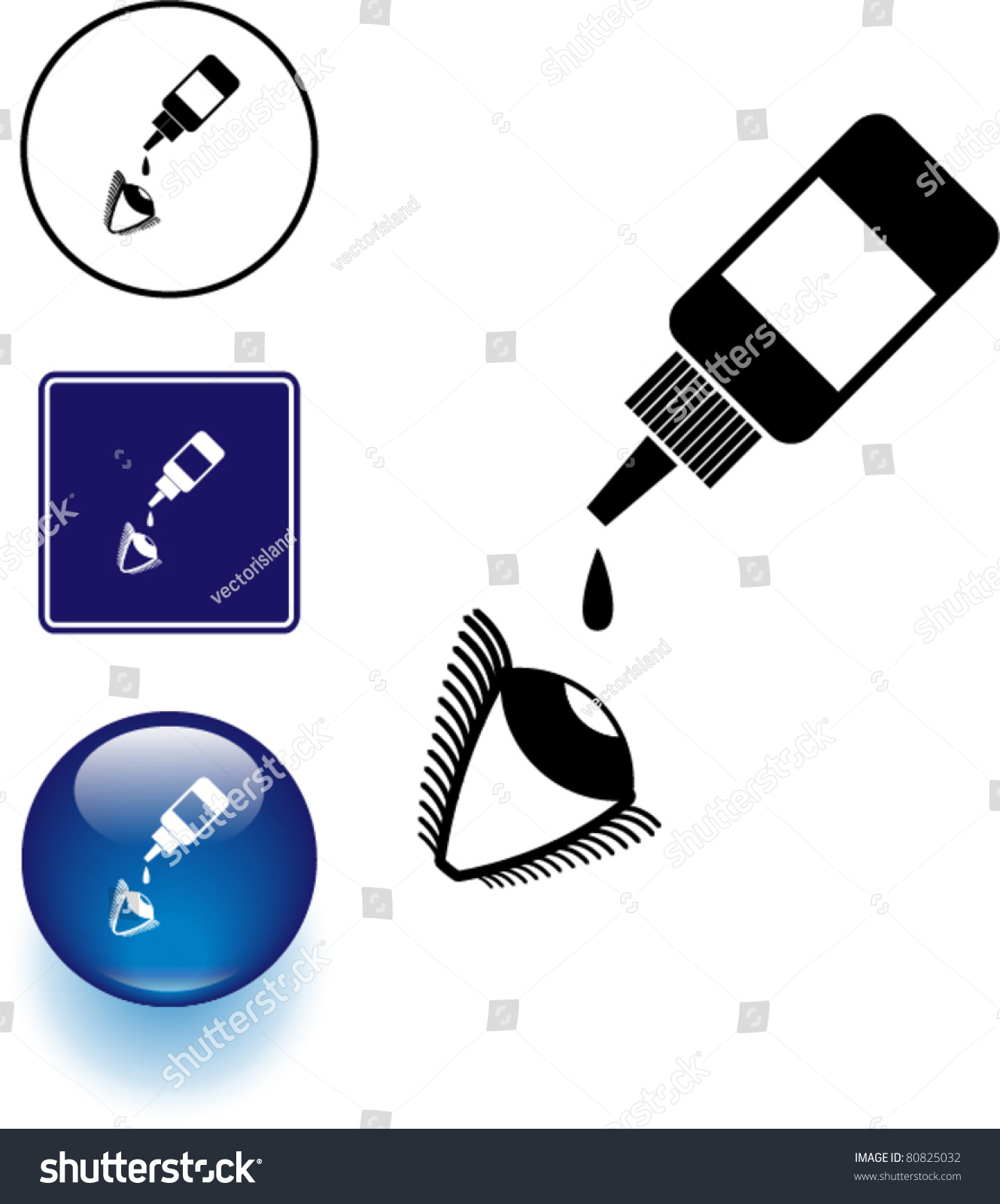 Eye Drops Symbol Sign Button Stock Vector (Royalty Free) 80825032