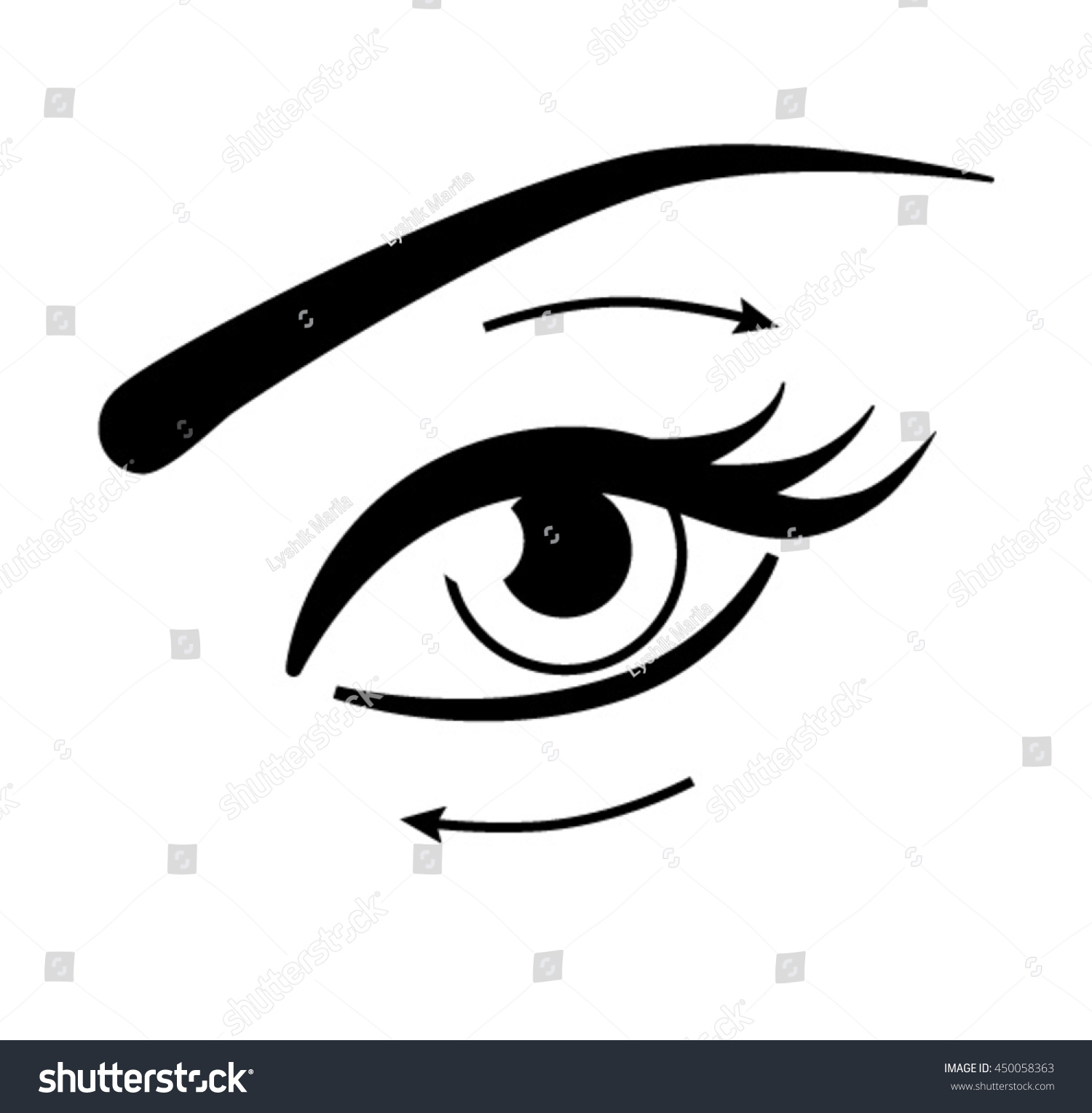 Eye Flat Vector Icon Arrows Isolated Stock Vector (Royalty Free ...