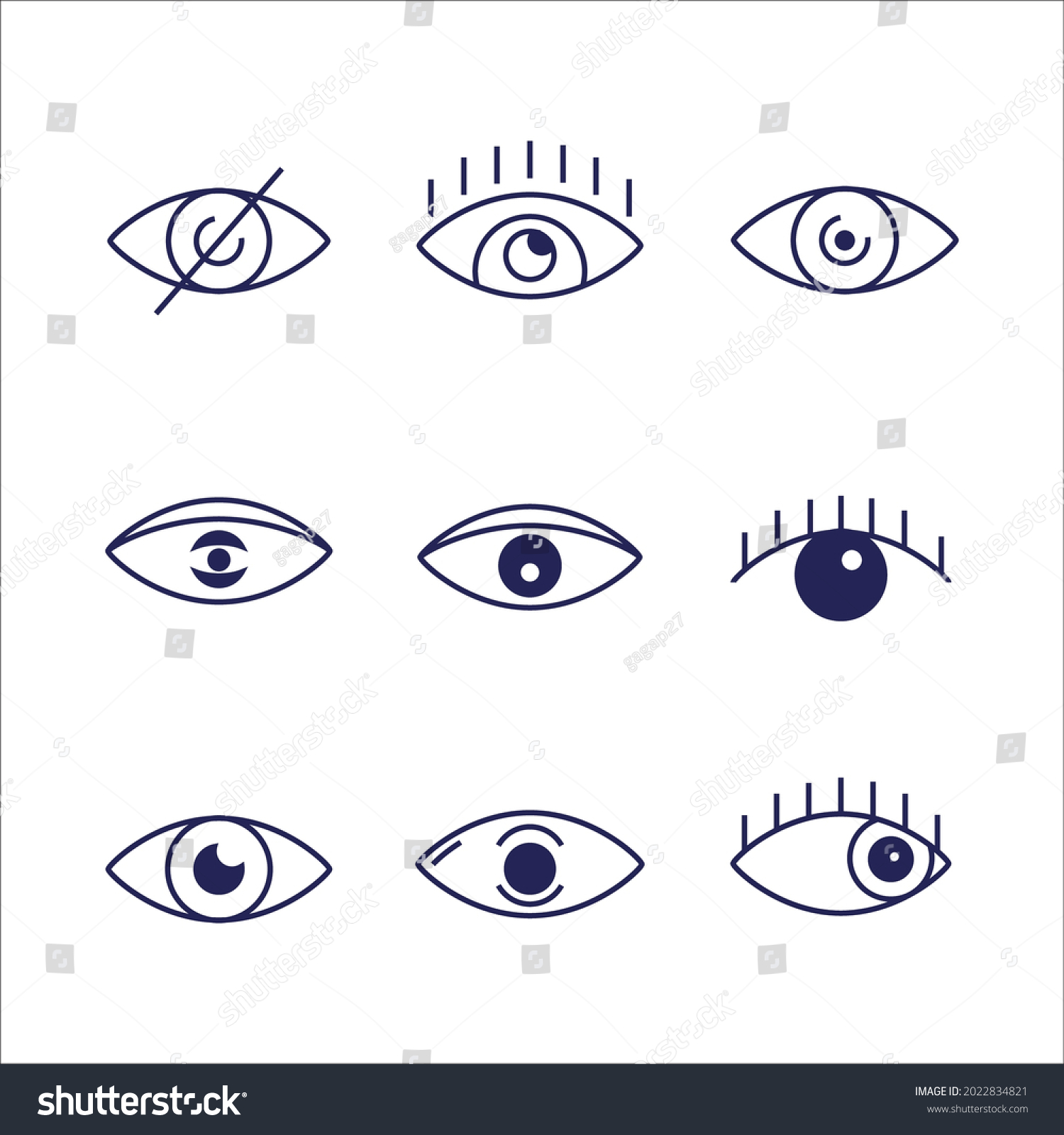 Eye Icon Set Eye Pack Symbol Stock Vector (Royalty Free) 2022834821 ...