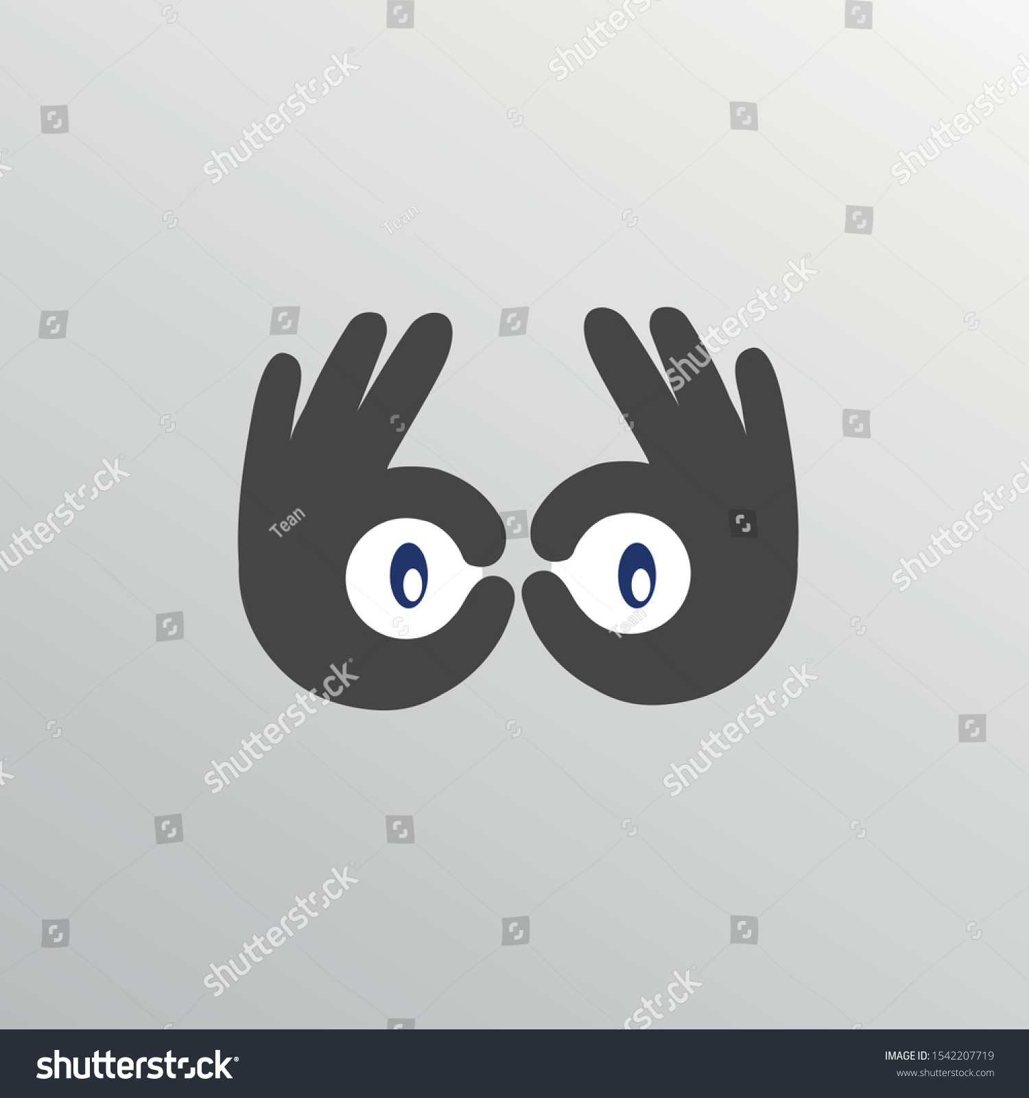 Eye Looking Through Hands Symbol Stock Vector (Royalty Free) 1542207719 ...