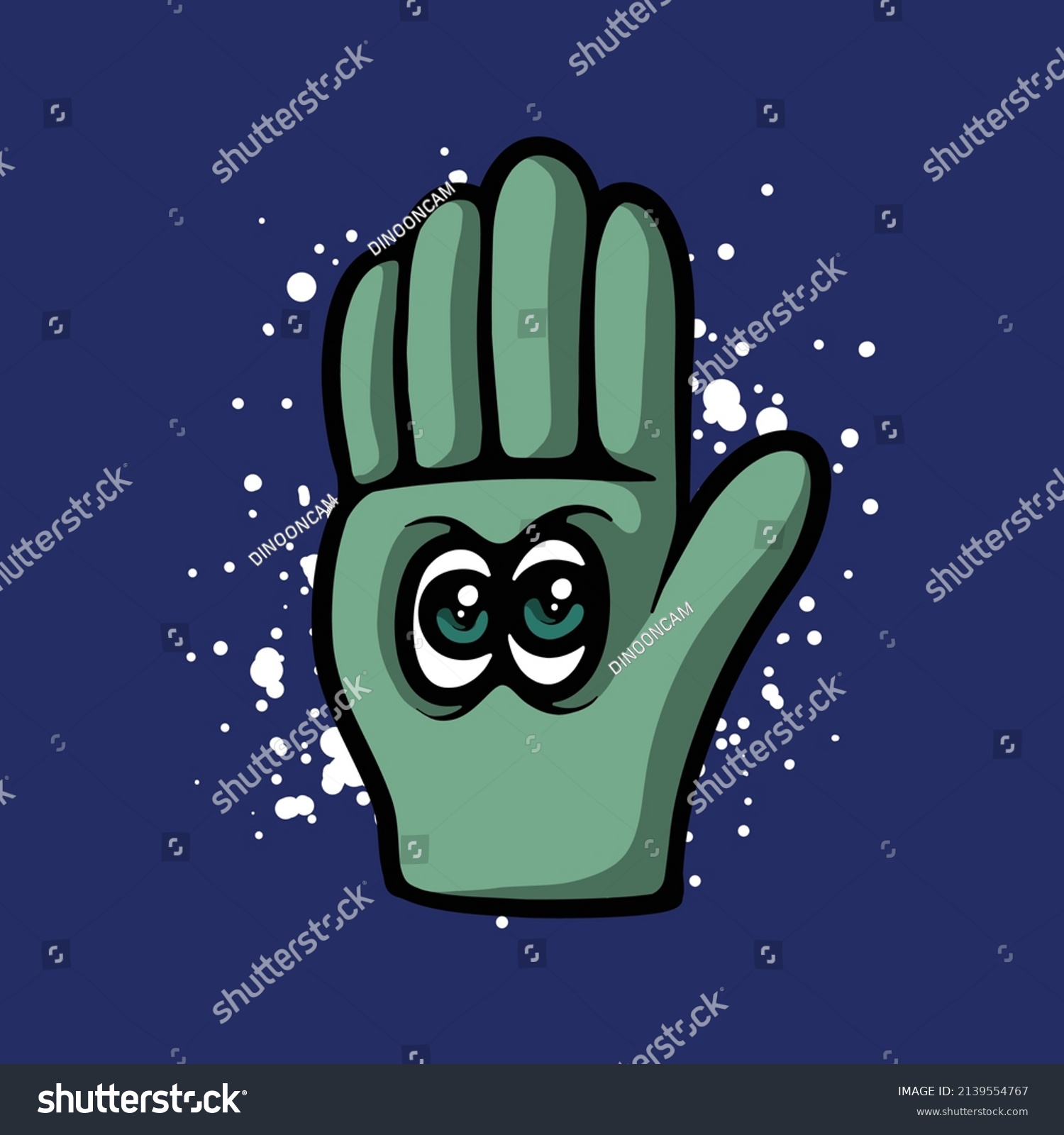 Eye On Hand Cartoon Vector Illustration Stock Vector (Royalty Free ...