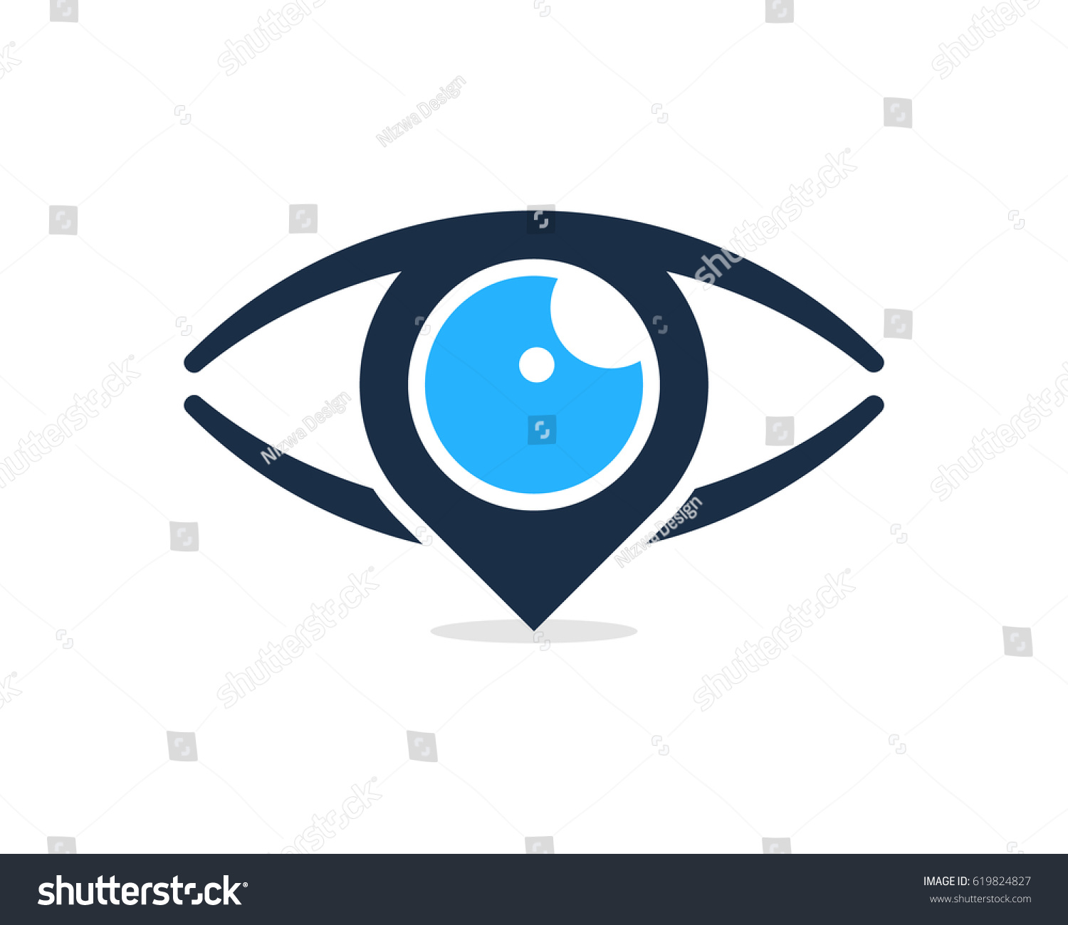 Eye Pin Icon Logo Design Element Stock Vector (Royalty Free) 619824827 ...