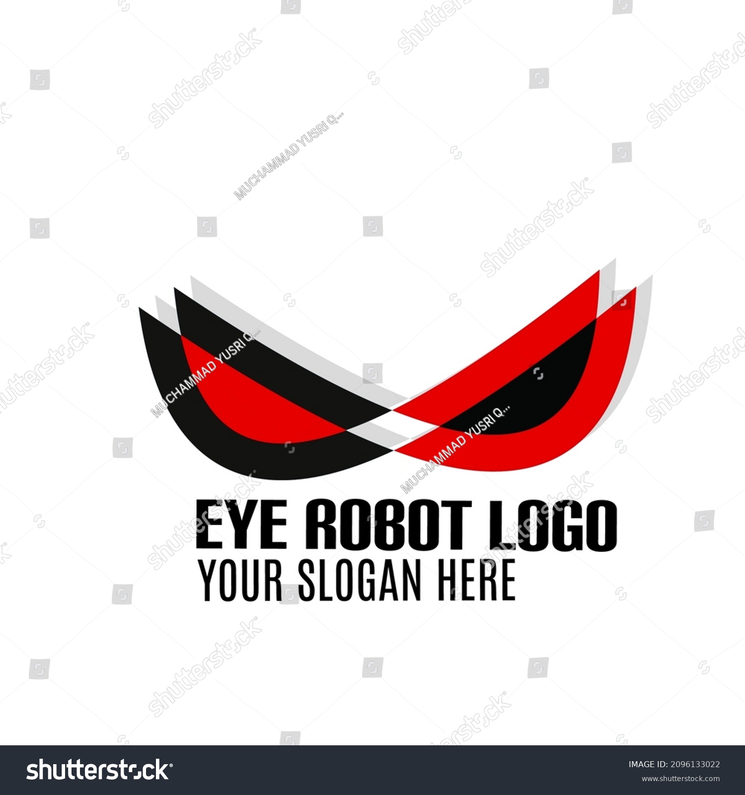 Eye Robot Logo White Background Stock Vector (Royalty Free) 2096133022 ...