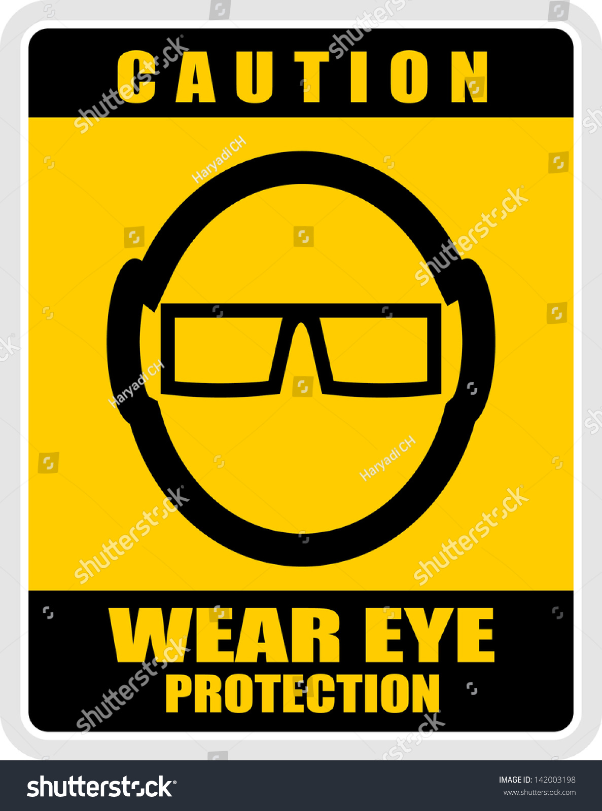 Eye Safety Warning Sticker Stock Vector (Royalty Free) 142003198 ...