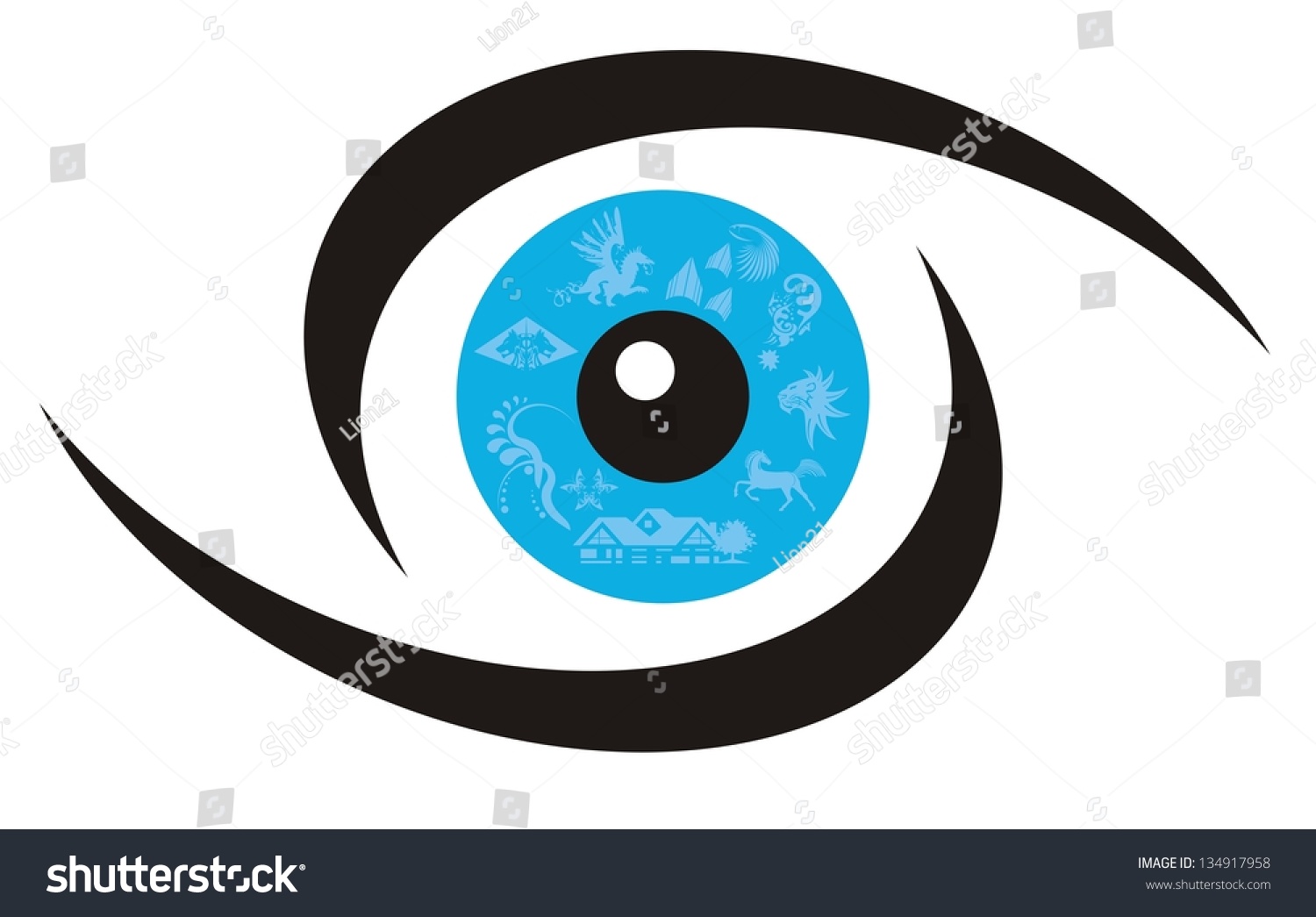 Eye Symbol Stock Vector Illustration 134917958 : Shutterstock