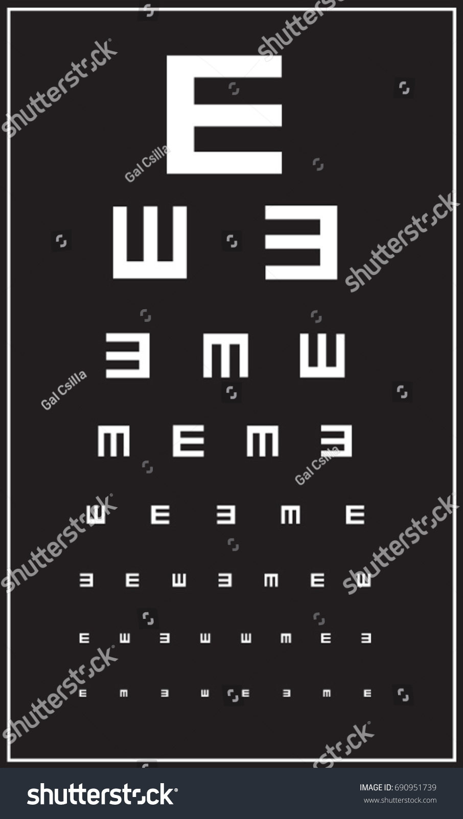 Eye Testvision Test Snellen Visual Acuity Stock Vector (Royalty Free ...