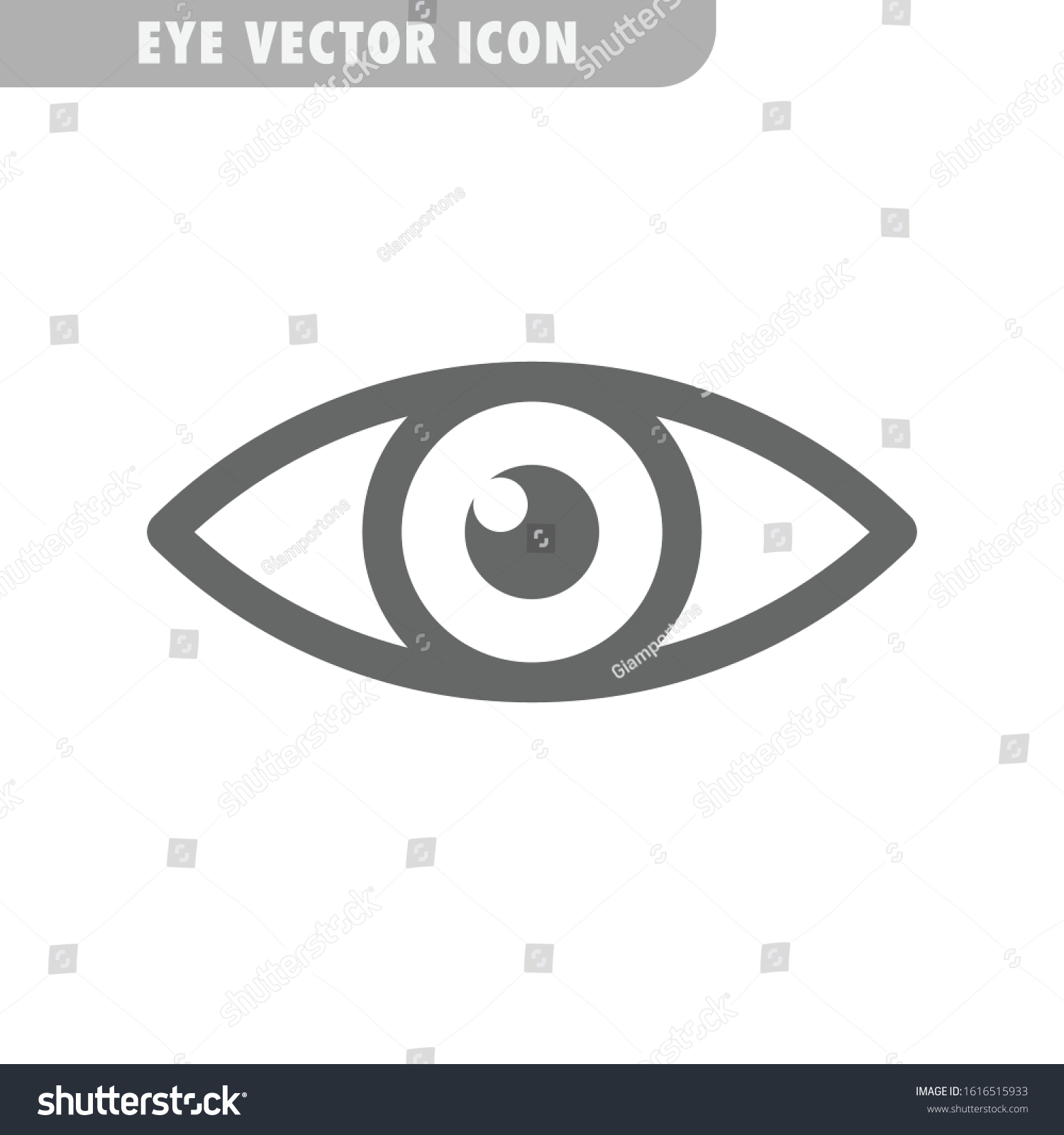 Eye Vector Icon Human Vision Symbol Stock Vector (Royalty Free ...