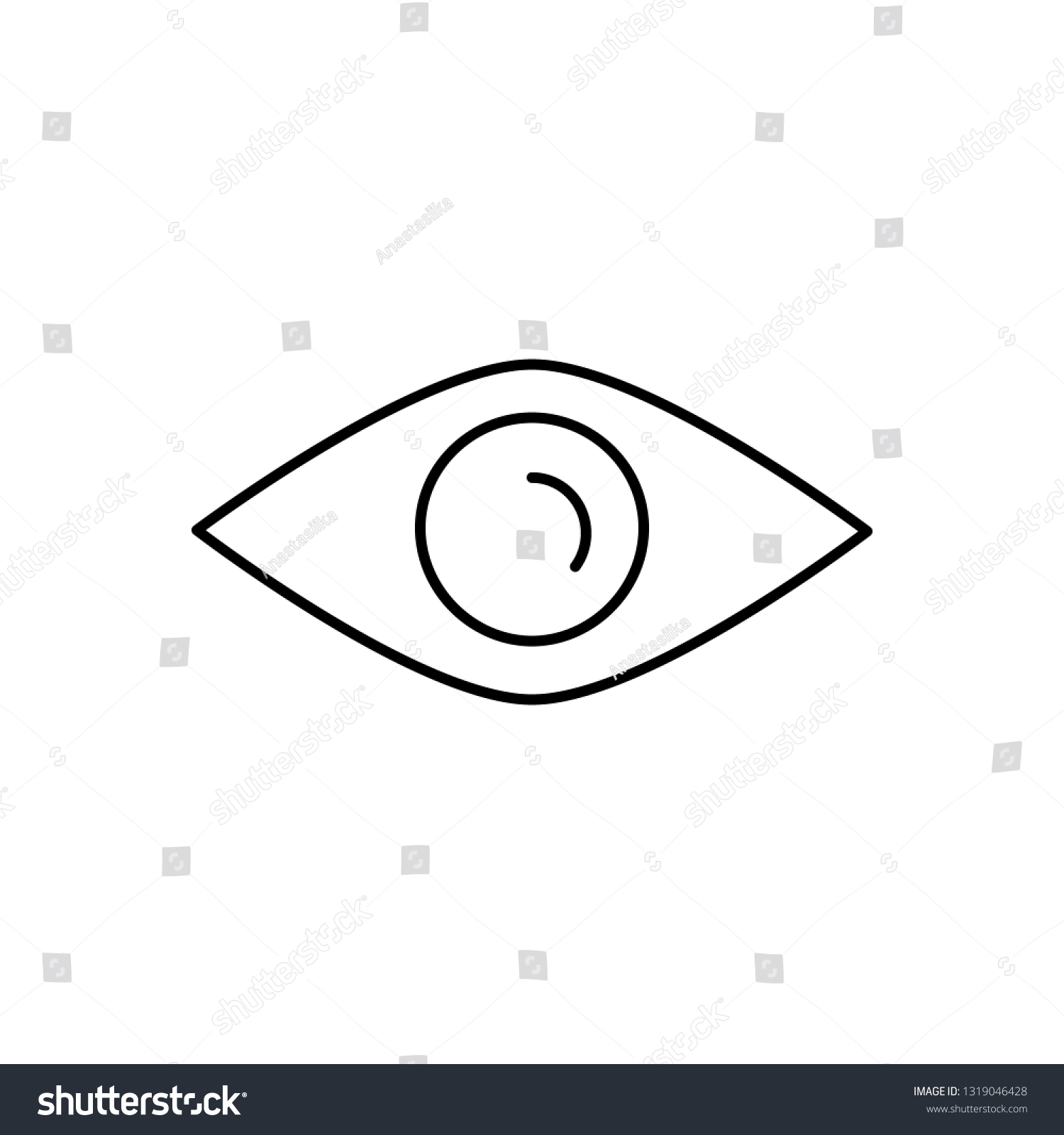 Eye Vector Outline Icon Stock Vector (Royalty Free) 1319046428 ...