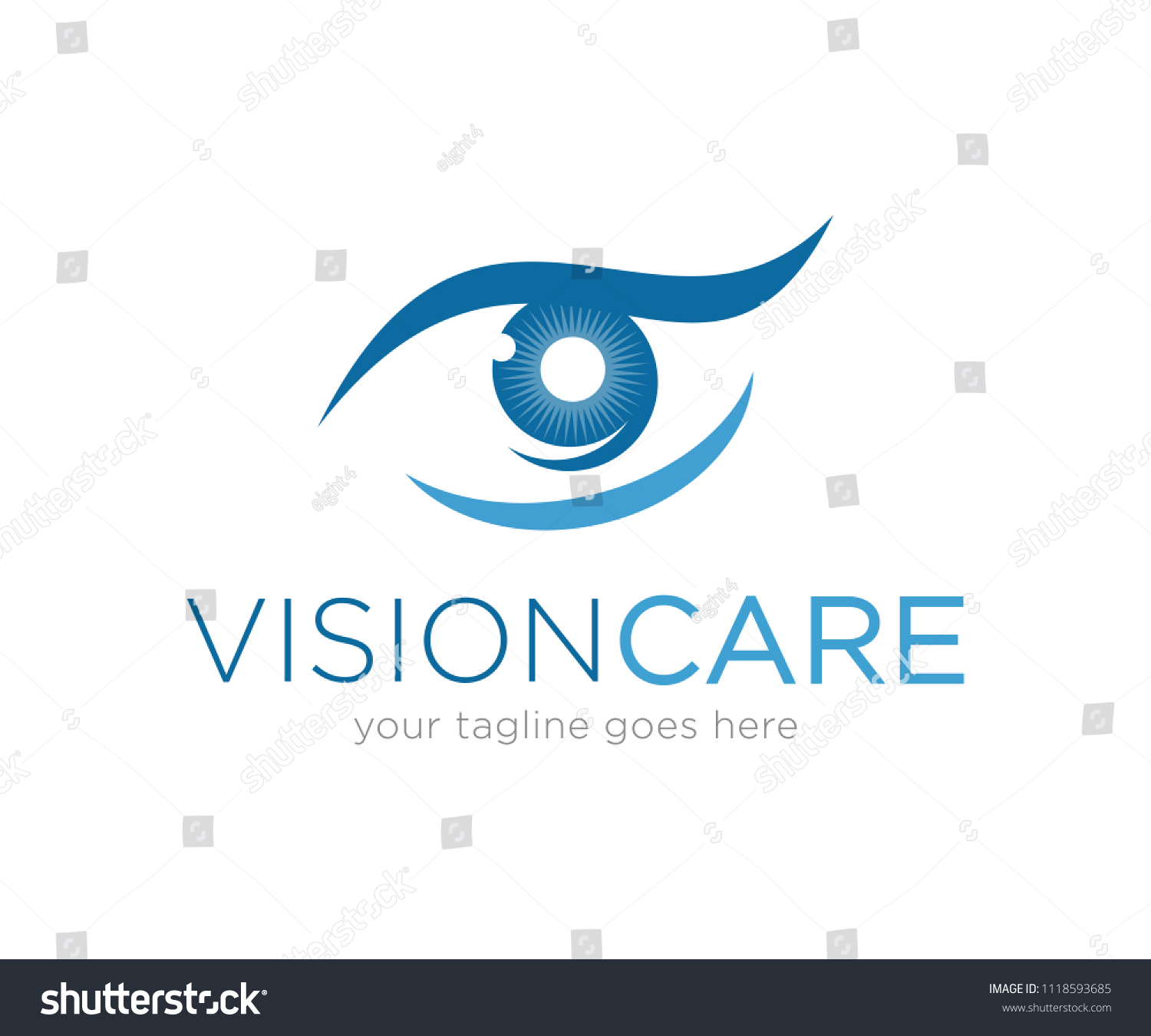 Eye Vision Care Logo Design Vector: vector de stock (libre de regalías ...
