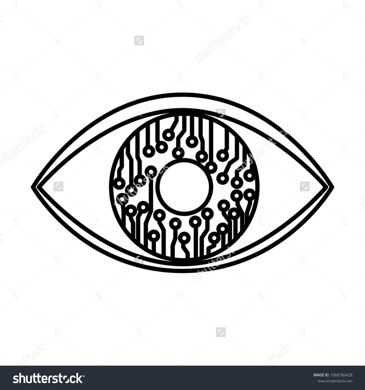 Eye Electric Circuit Stock Vector (Royalty Free) 1068786428 | Shutterstock