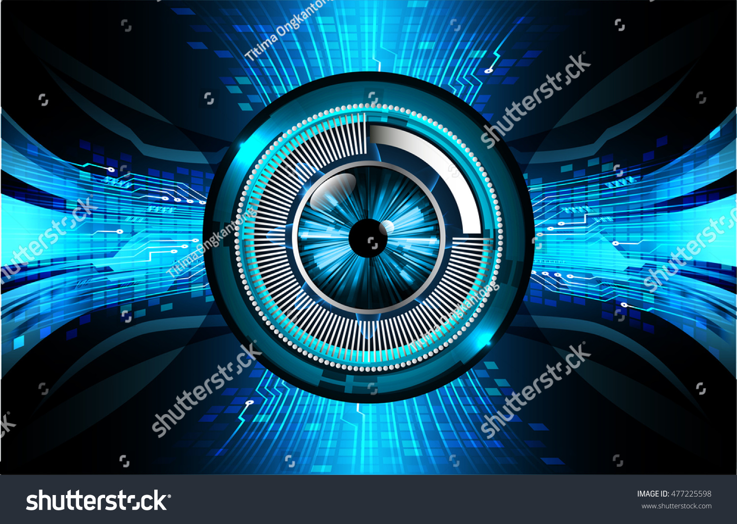 Eyeball Future Technology Blue Silver Cyber Stock Vector (Royalty Free ...