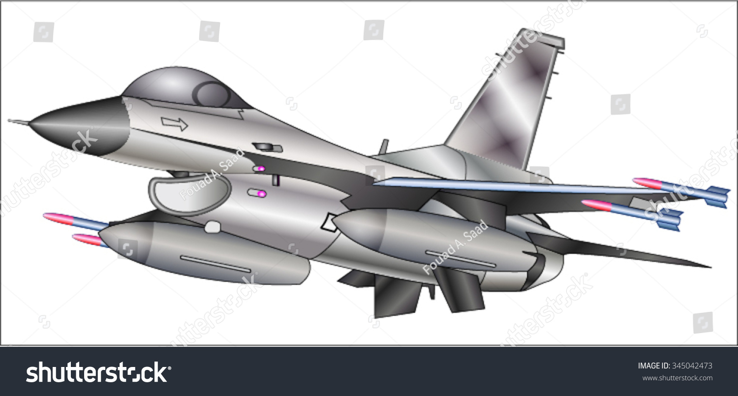 F16 Fighting Falcon Stock Vector 345042473 - Shutterstock