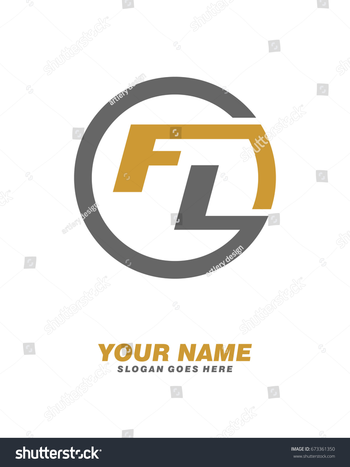 F L Initial Circle Logo Template Stock Vector (Royalty Free) 673361350