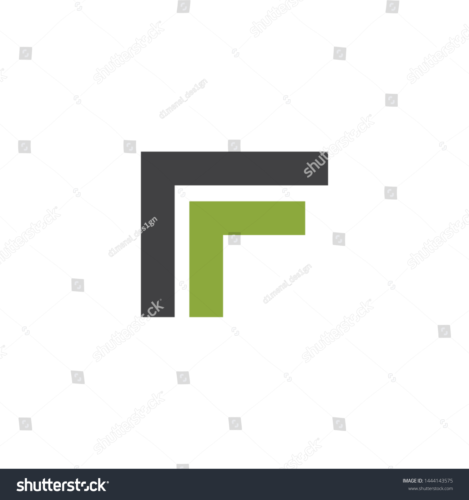 F Letter Initial Logo Design Vector Stock Vector (Royalty Free) 1444143575