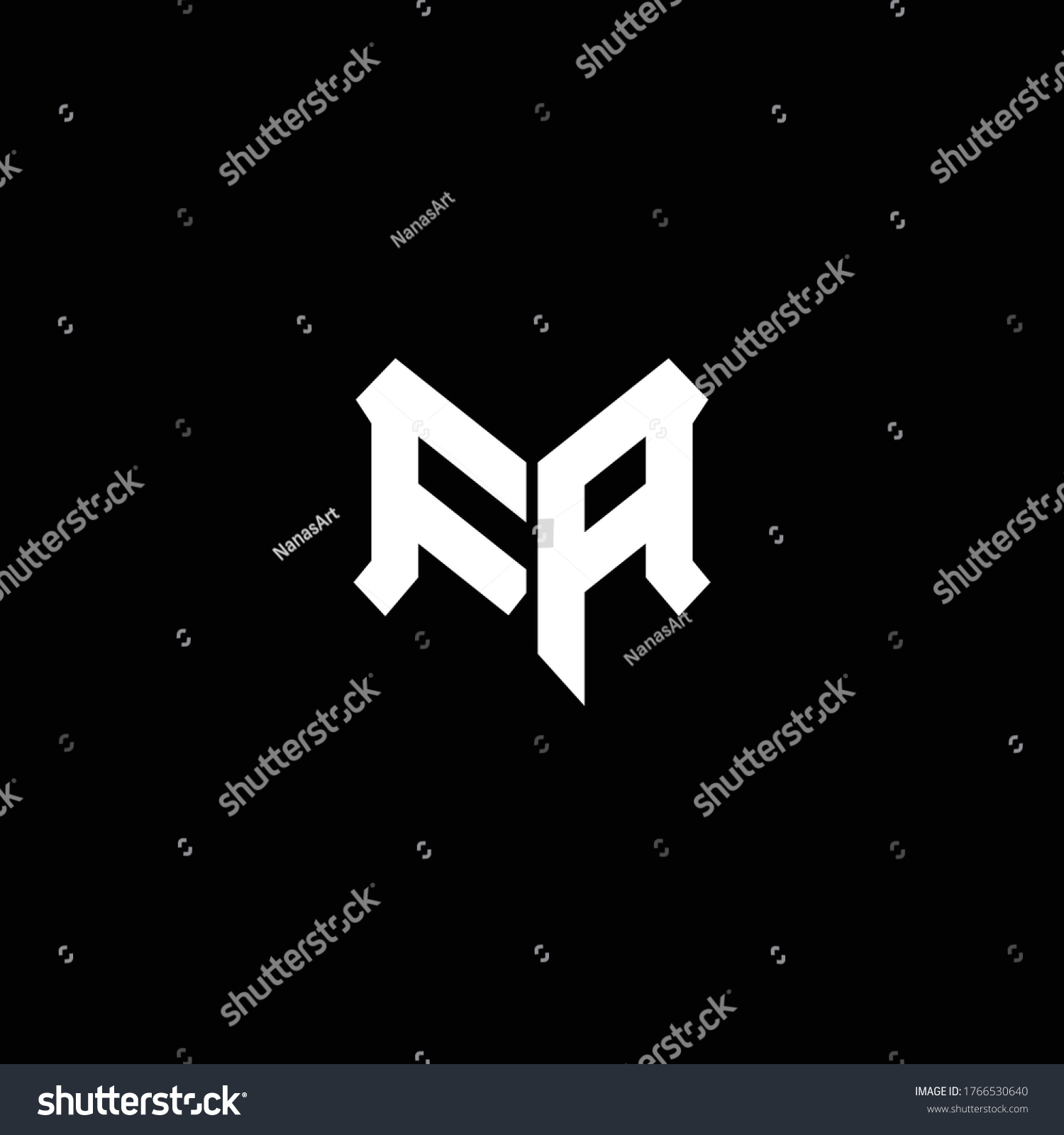 Fa Logo Monogram Shield Shape Design Stock Vector (Royalty Free ...