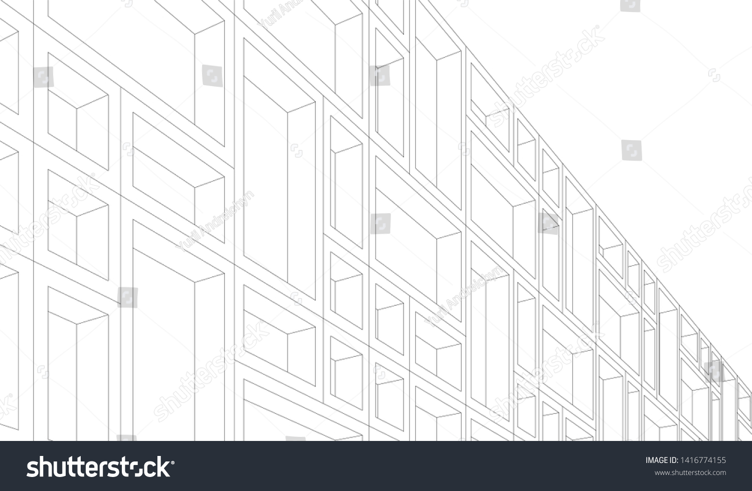 Facade Building Design 3d Illustration Stock Vector (Royalty Free ...